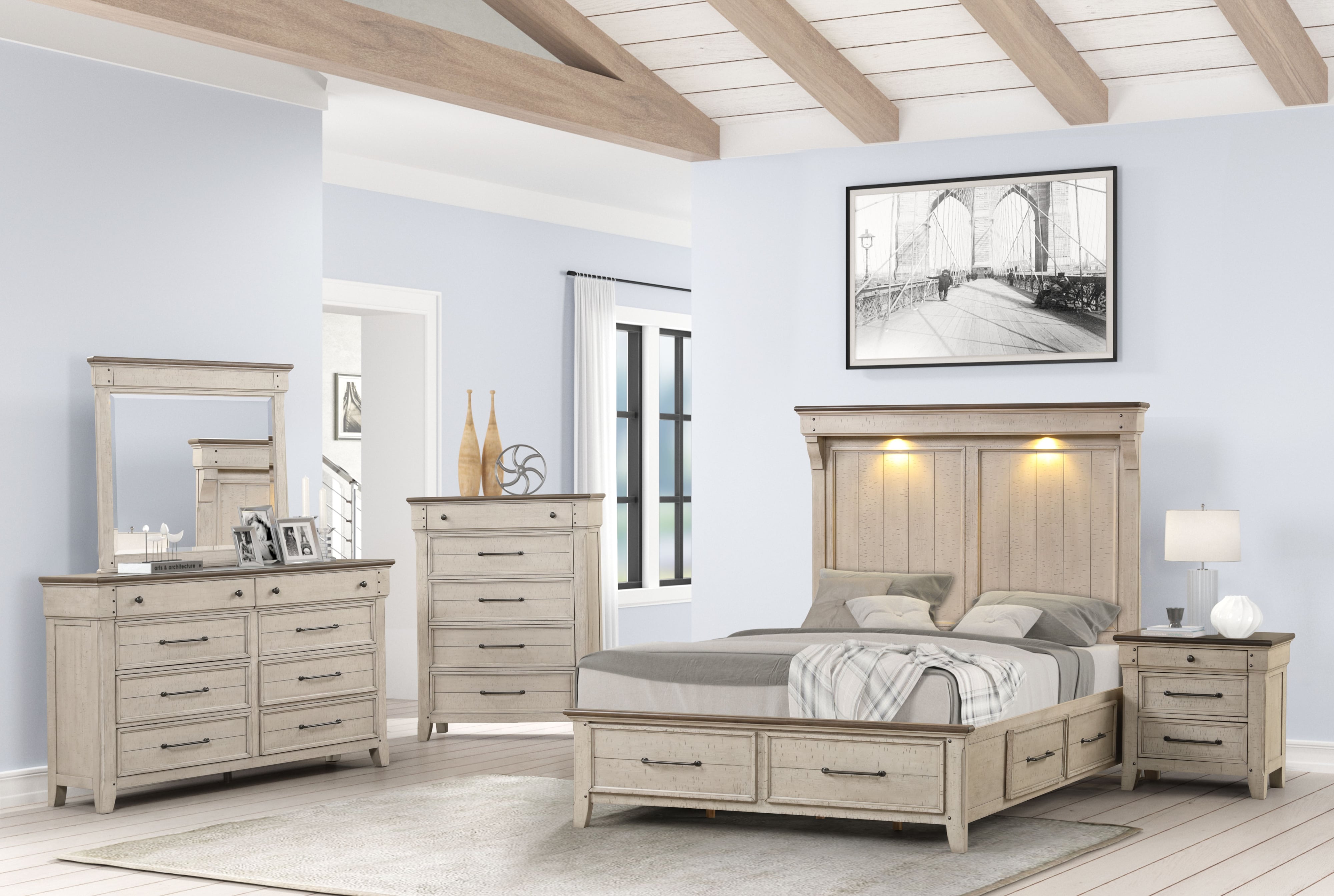 Lexington LIFE GRP C8494A QN BED Queen Bed Household Furniture Bed Headboard Footboard