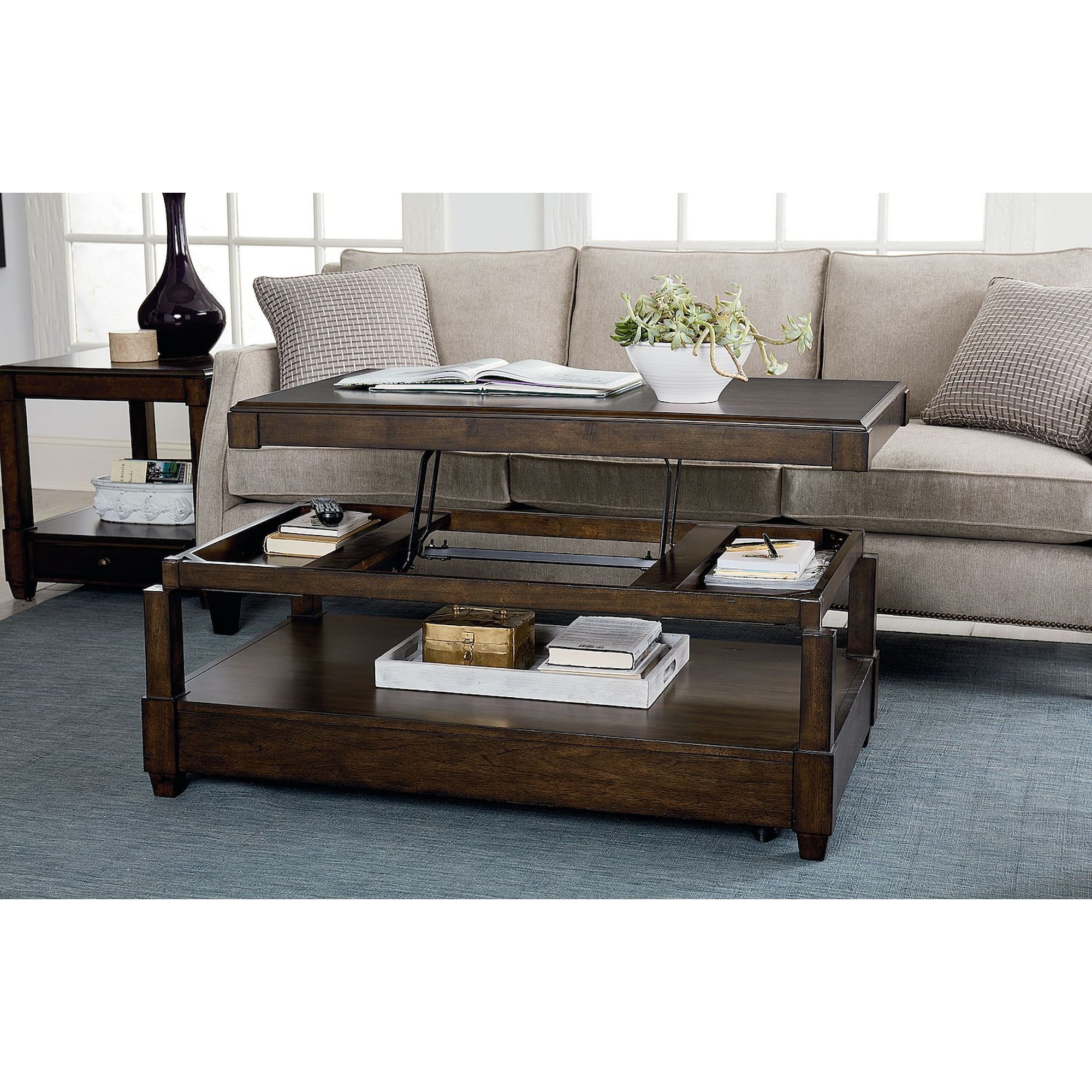 Hammary Halsey 620-910 Rectangular Lift-Top Cocktail Table with Drawers | Wayside Furniture ...