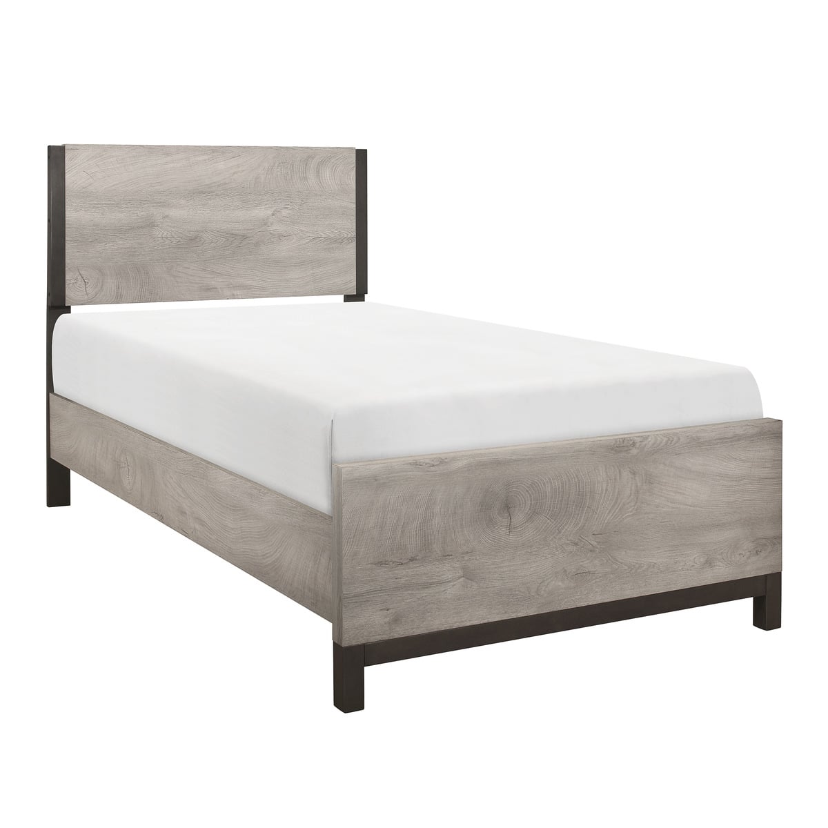 Homelegance Zephyr Contemporary Twin Panel Bed with Two Tone Finish Darvin Furniture Bed Headboard Footboard