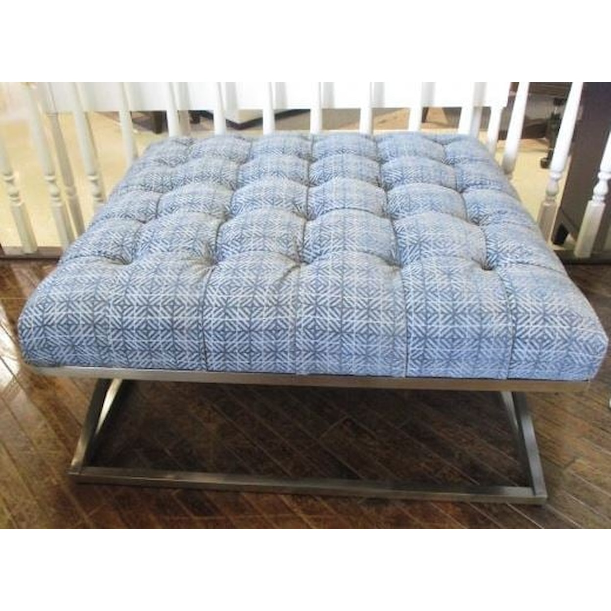 Craftmaster 088100 375 881009 Glam Square Cocktail Ottoman With Tufting