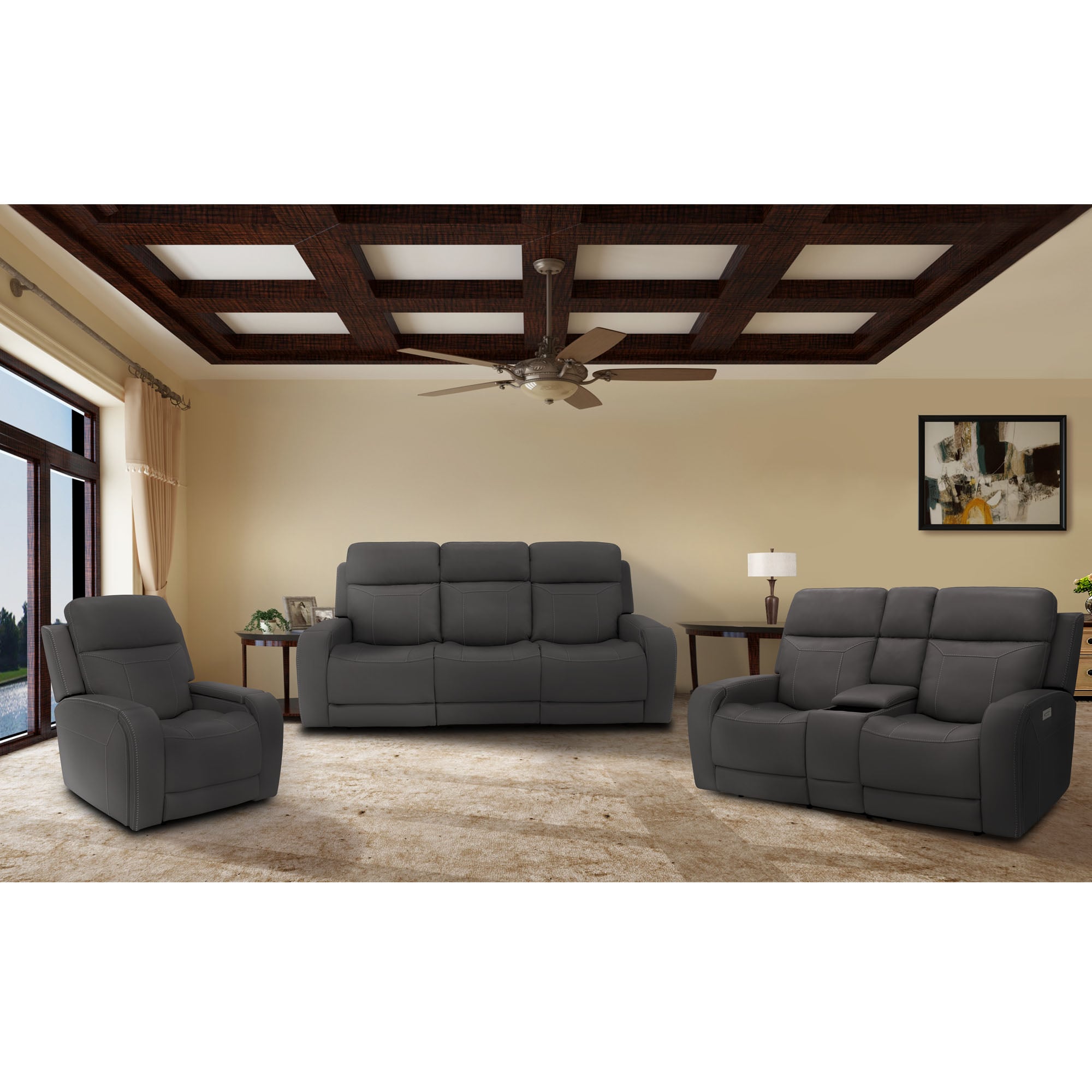 Moto Motion Stevenson 828-1E Power Reclining Sofa with Layflat Recliner Home Theater & Multi ...