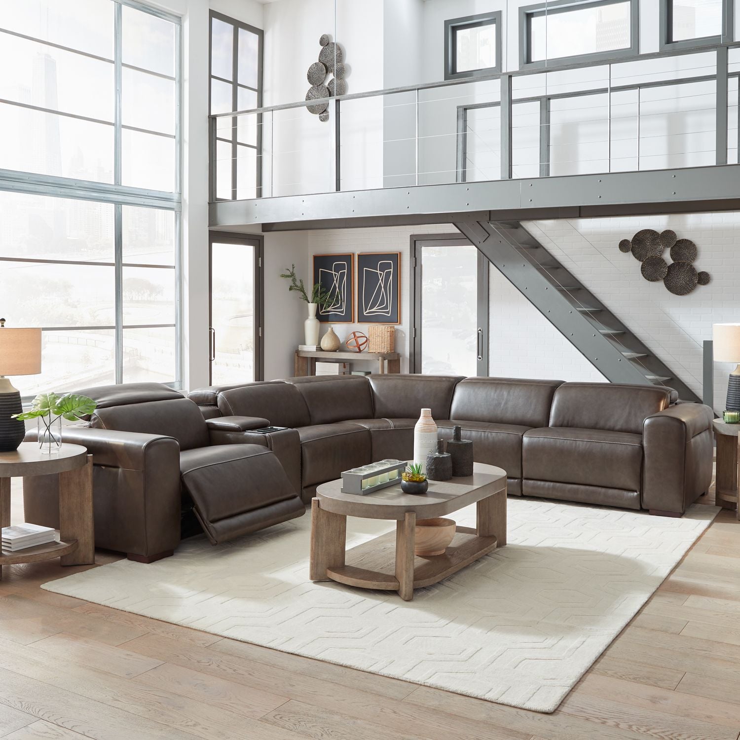 Liberty Furniture Deacon 7014CC UPH 6PCSEC Contemporary 6 Piece Power Reclining Sectional Sofa with USB Ports Steger s Furniture Mattress Reclining Sectional Sofa