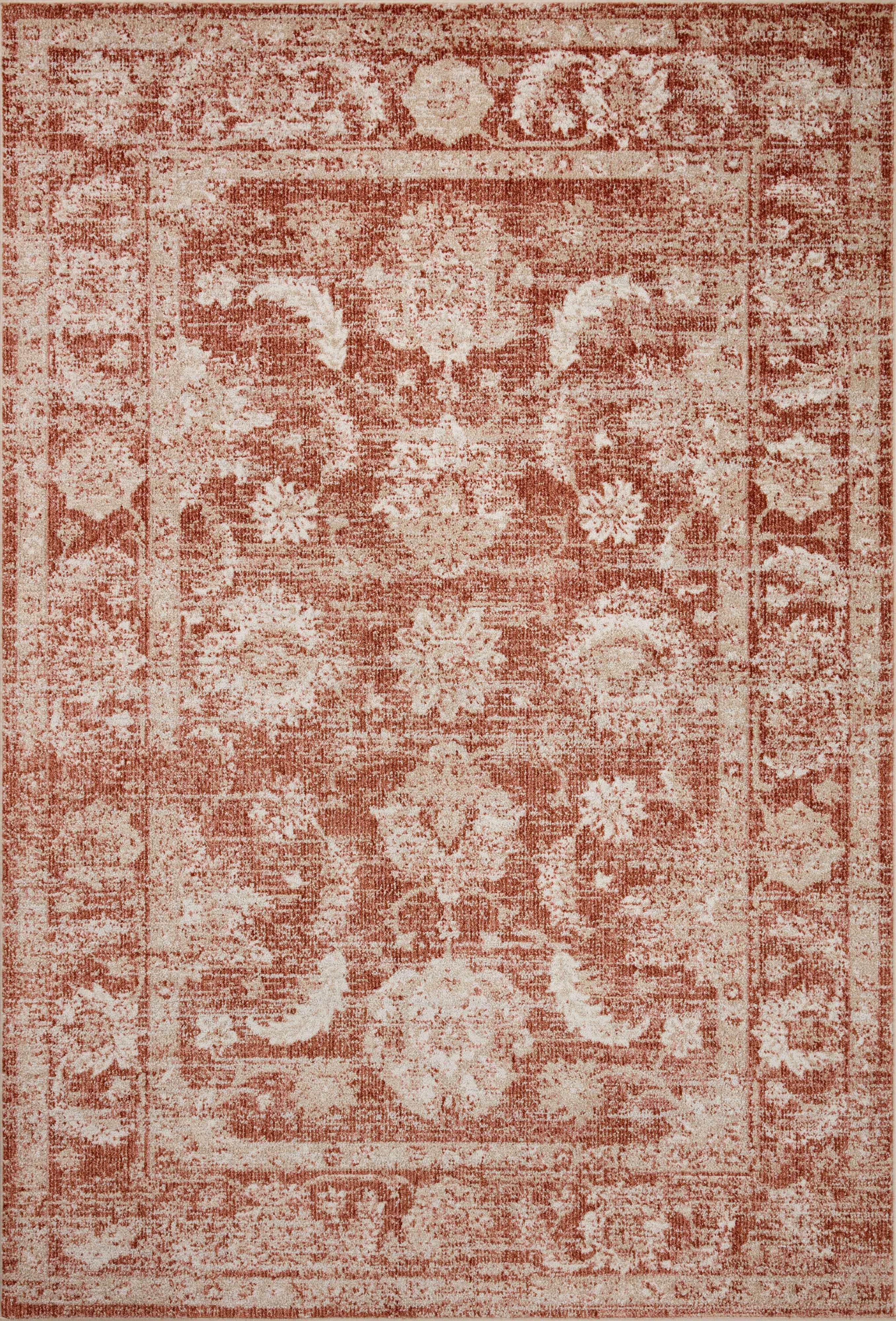 Loloi Rugs Odette ODETODT-03RUIV7AA0 7'10" x 10' Rust / Ivory Rug ...