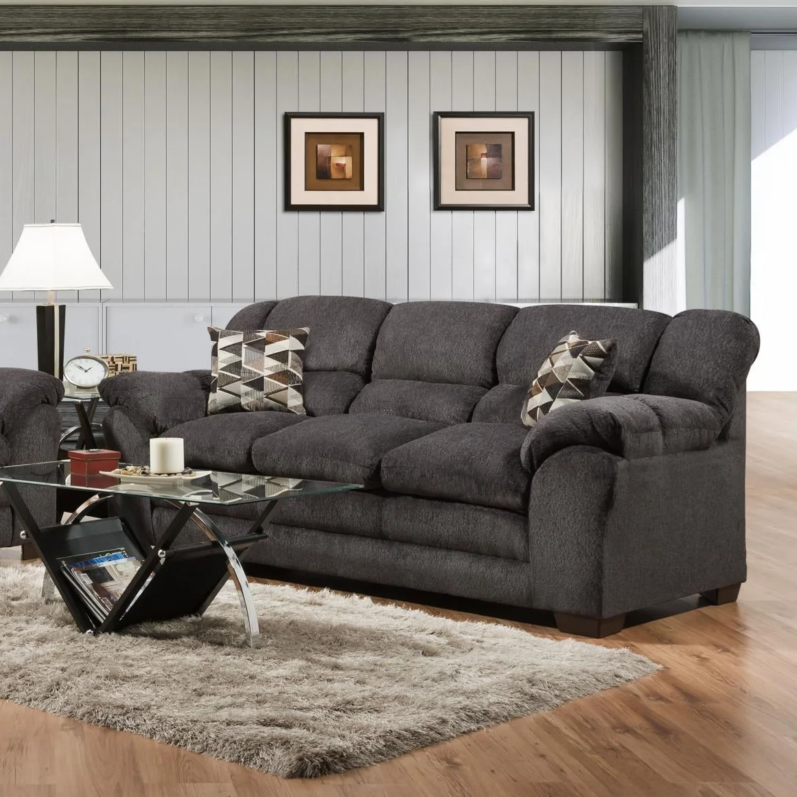 Osaka Charcoal 39190 OSAKA CHARCOAL SOFA | | 7 Day Furniture | Uph - Stationary Sofas