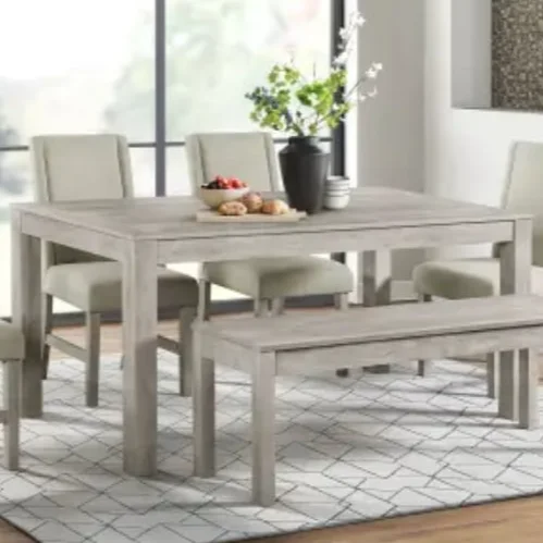 Emma White 76862 EMMA WHITE DINING TABLE 7 Day Furniture Table Dining formal