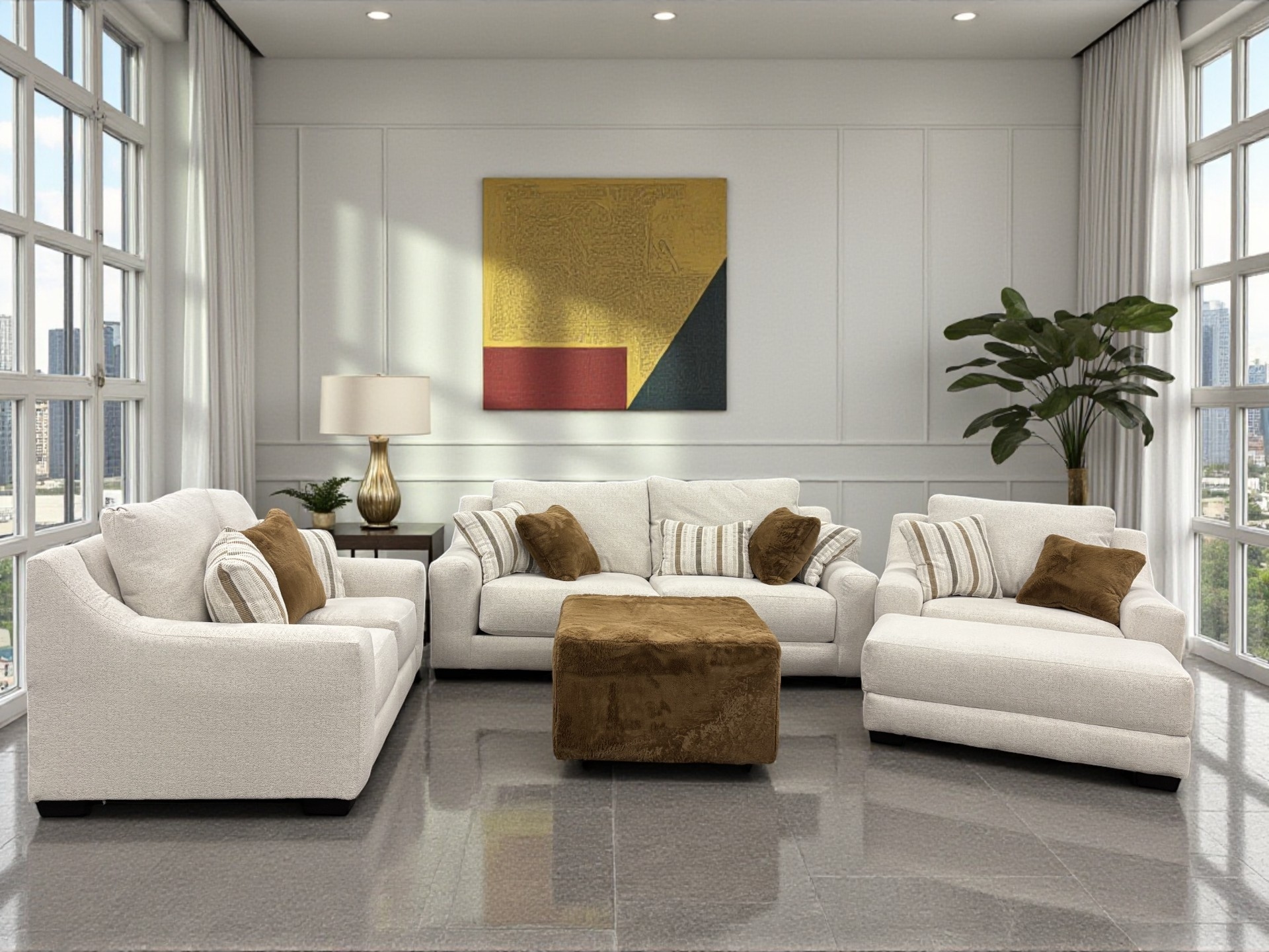 Fresh Kush Living 32649 OLIVIA BEIGE OVERSIZED CHAIR | | 7 Day ...