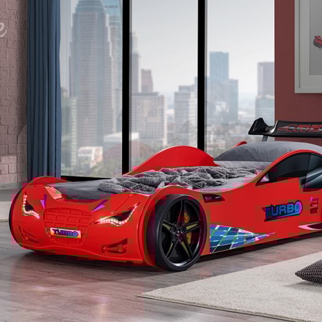 RACECAR BED 81438 TURBO RACE CAR RED TWIN BED | | 7 Day Furniture | Bed ...