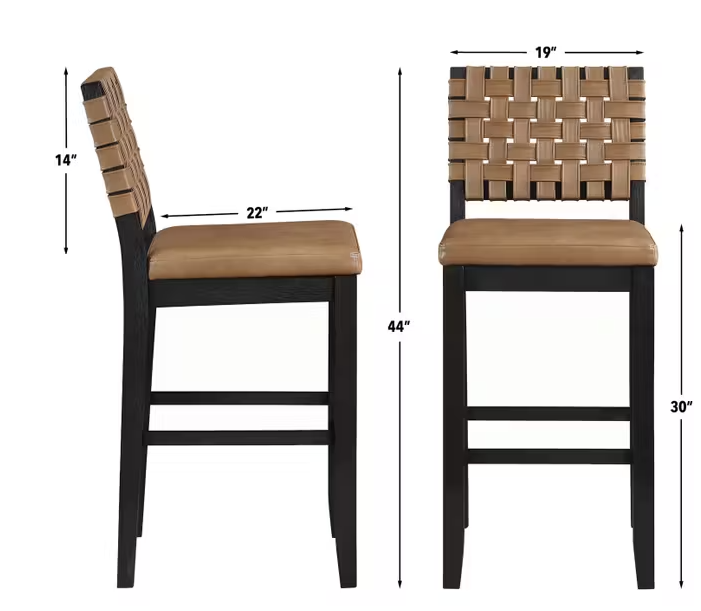 RALLY 28510 RALLY BROWN/BLACK VEGAN LEATHER 30" | BAR STOOL | 7 Day ...