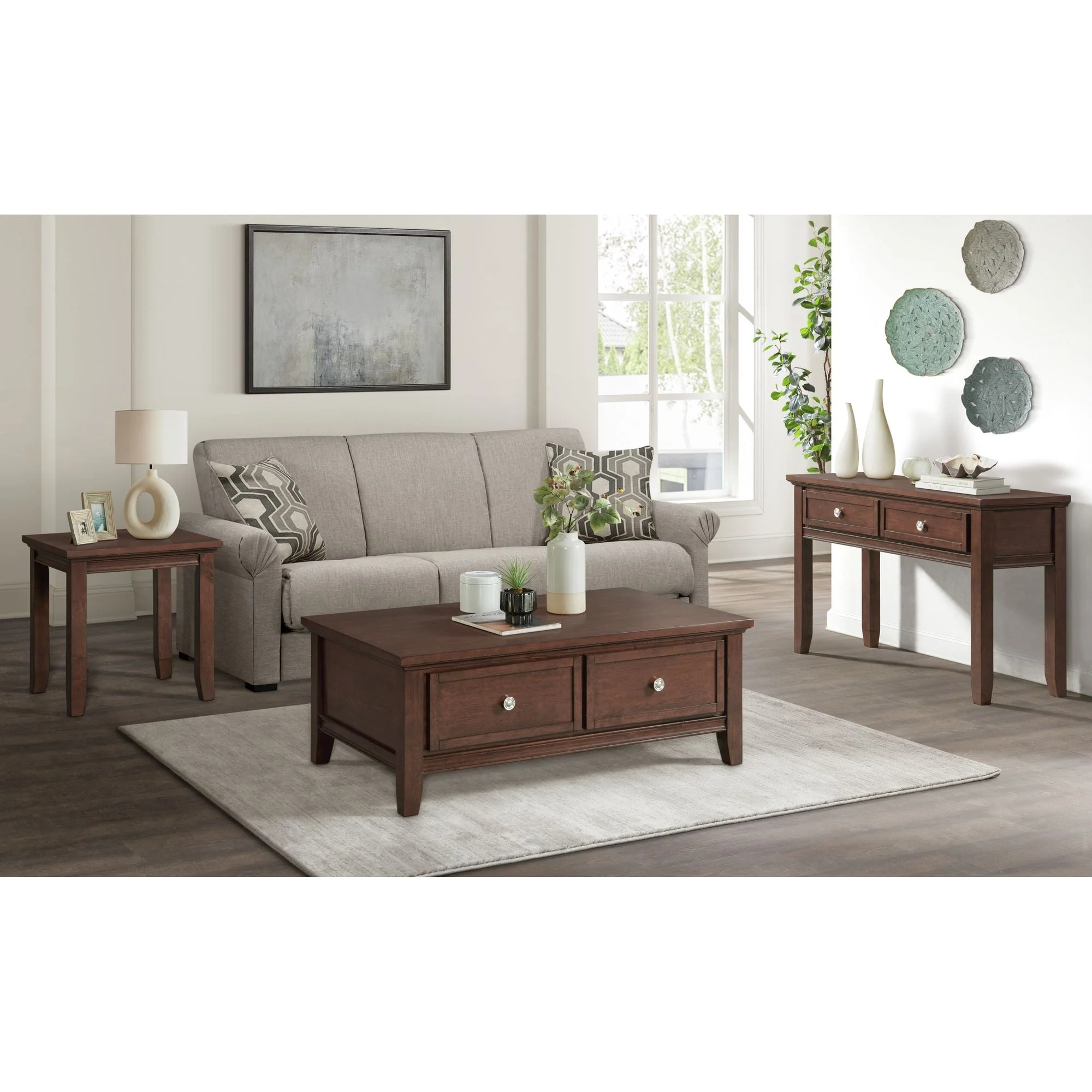 Elements Chatham TCH500ST Transitional Sofa Table with Storage Drawers ...
