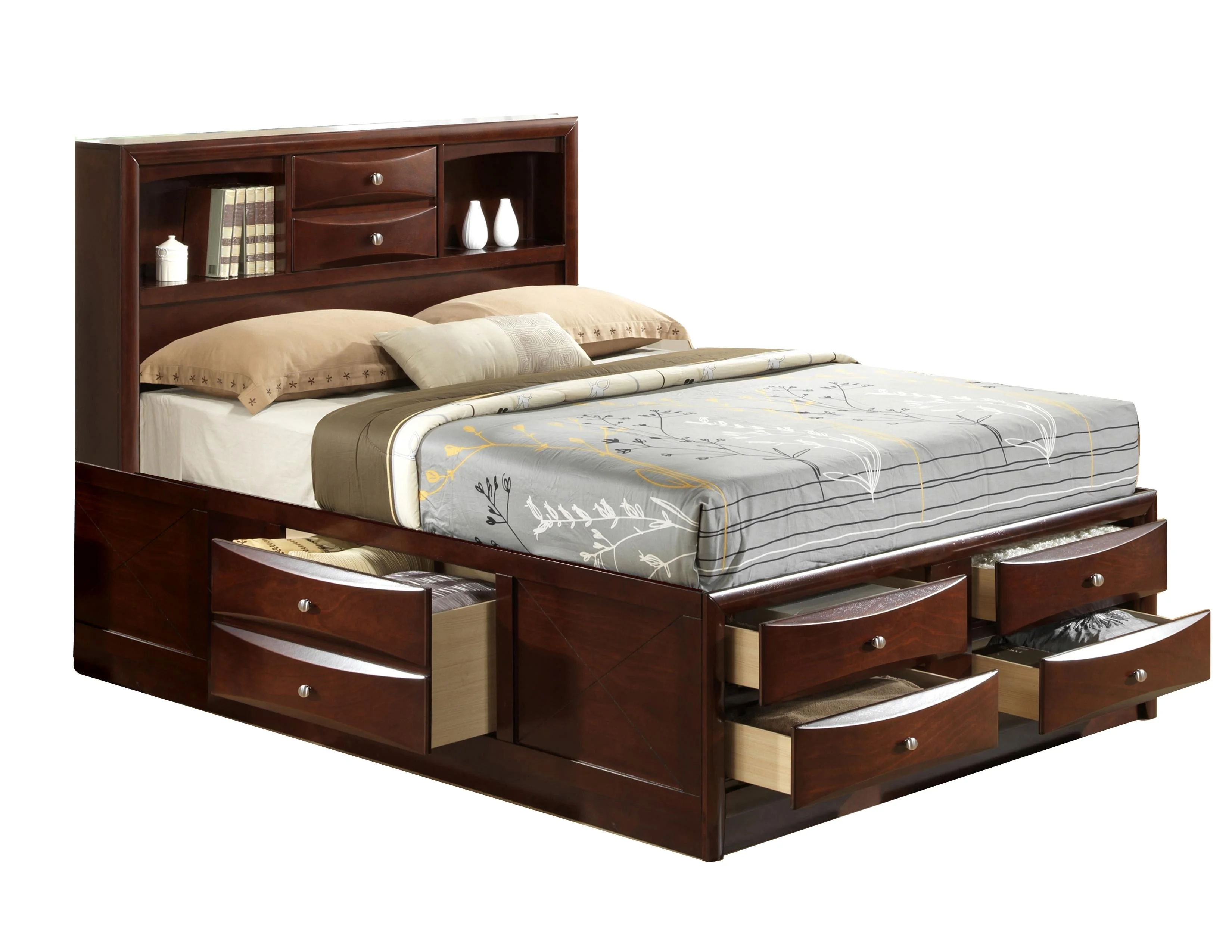 Elements International Emily EM300FB Full Storage Bed | Del Sol ...