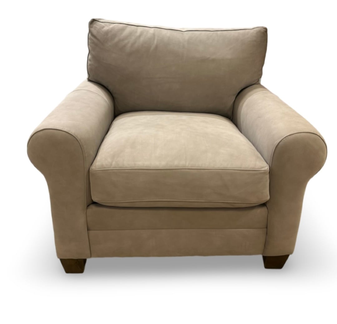 Bassett leather chair and ottoman store