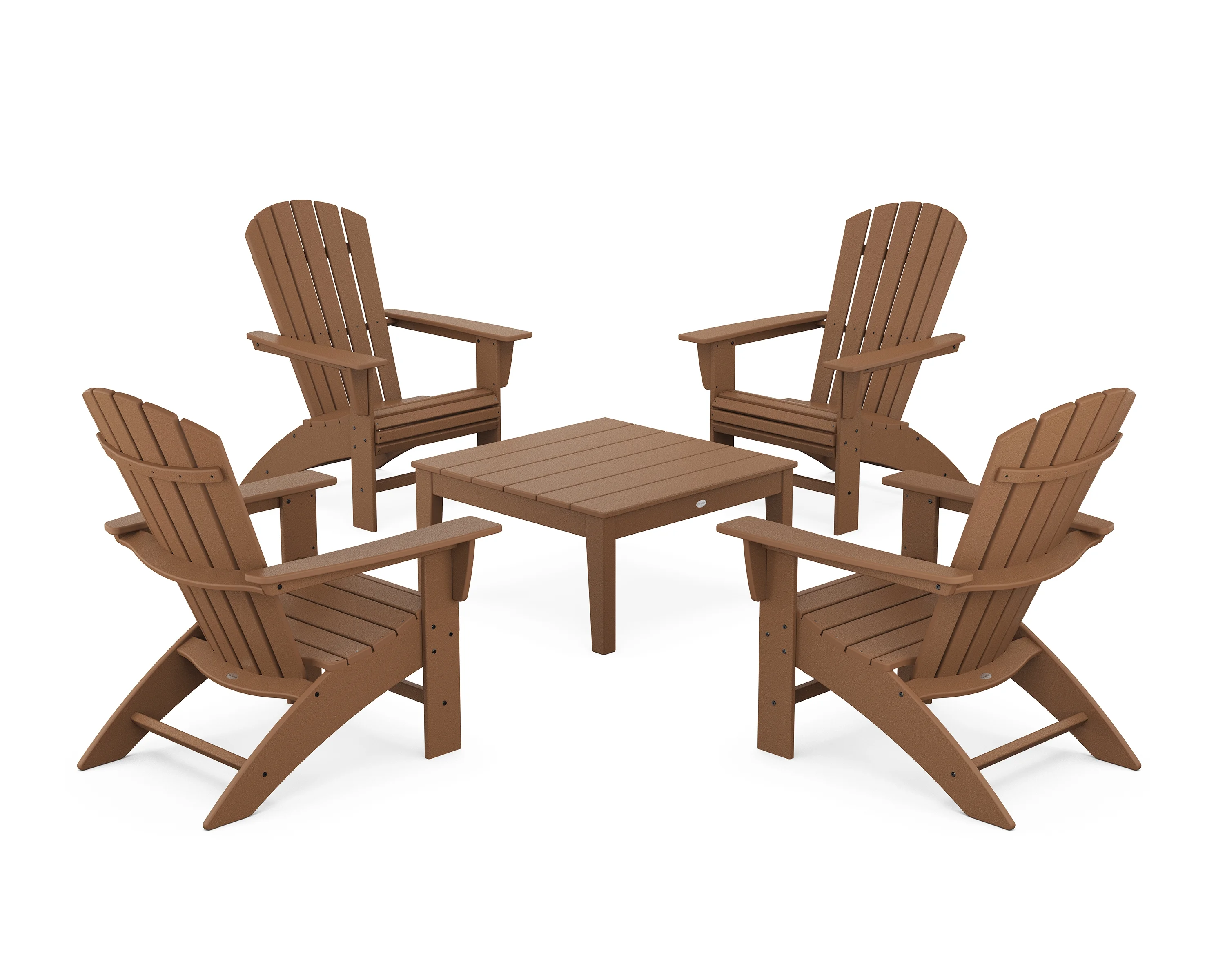 POLYWOOD Nautical PWS1479-1-TE 5-Piece Nautical Curveback Adirondack ...