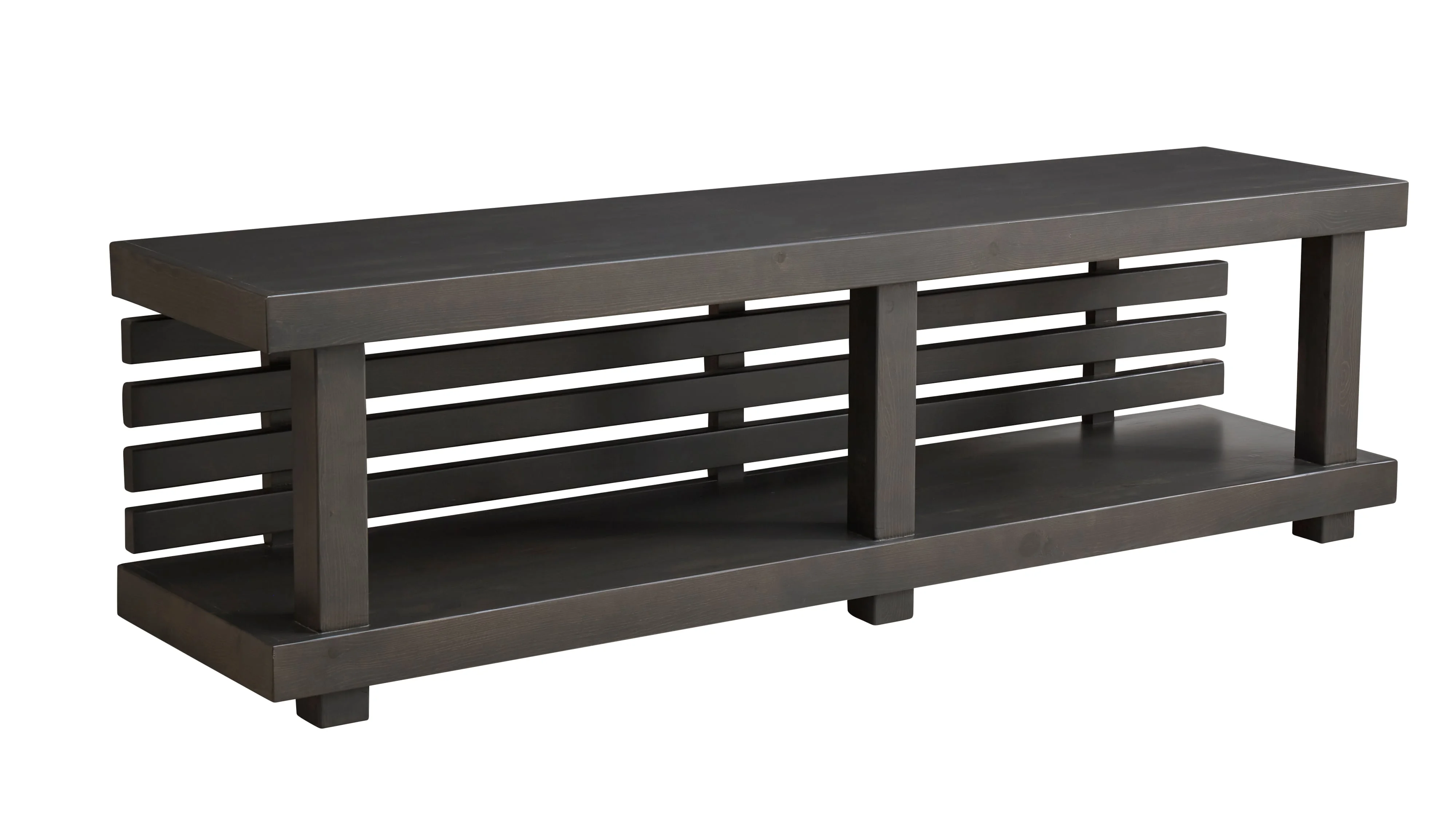 Progressive Furniture Bristol E759-82G Transitional 82" TV Console with Slat Design | Lindy's ...
