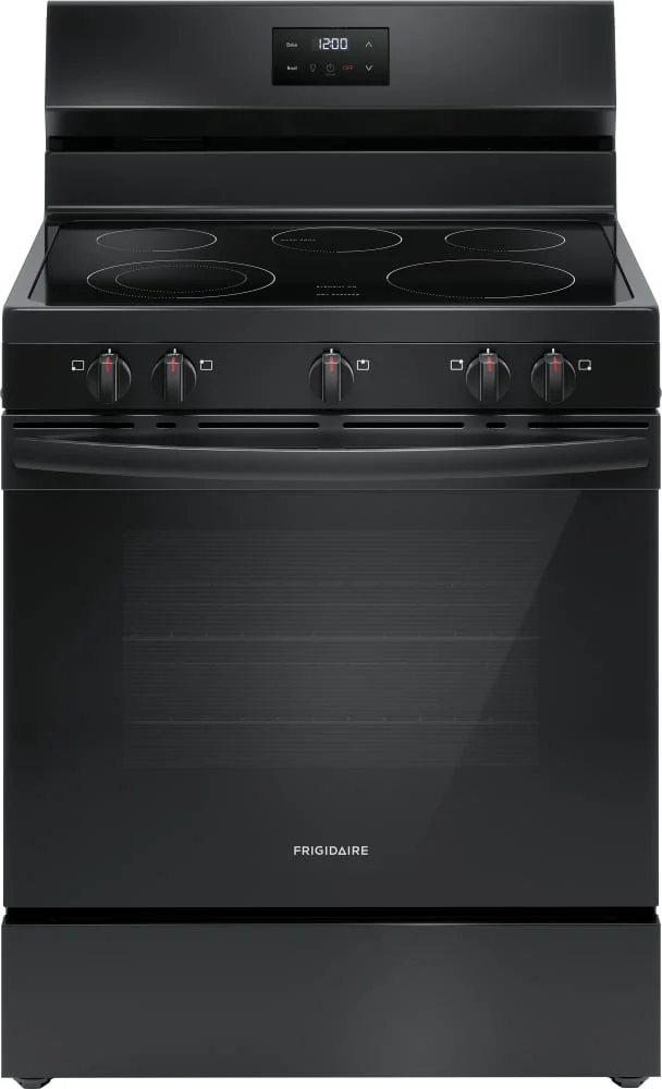 Frigidaire FCRE3052BB rigidaire 30-in Glass Top 5 Burners 5.3-cu ft ...