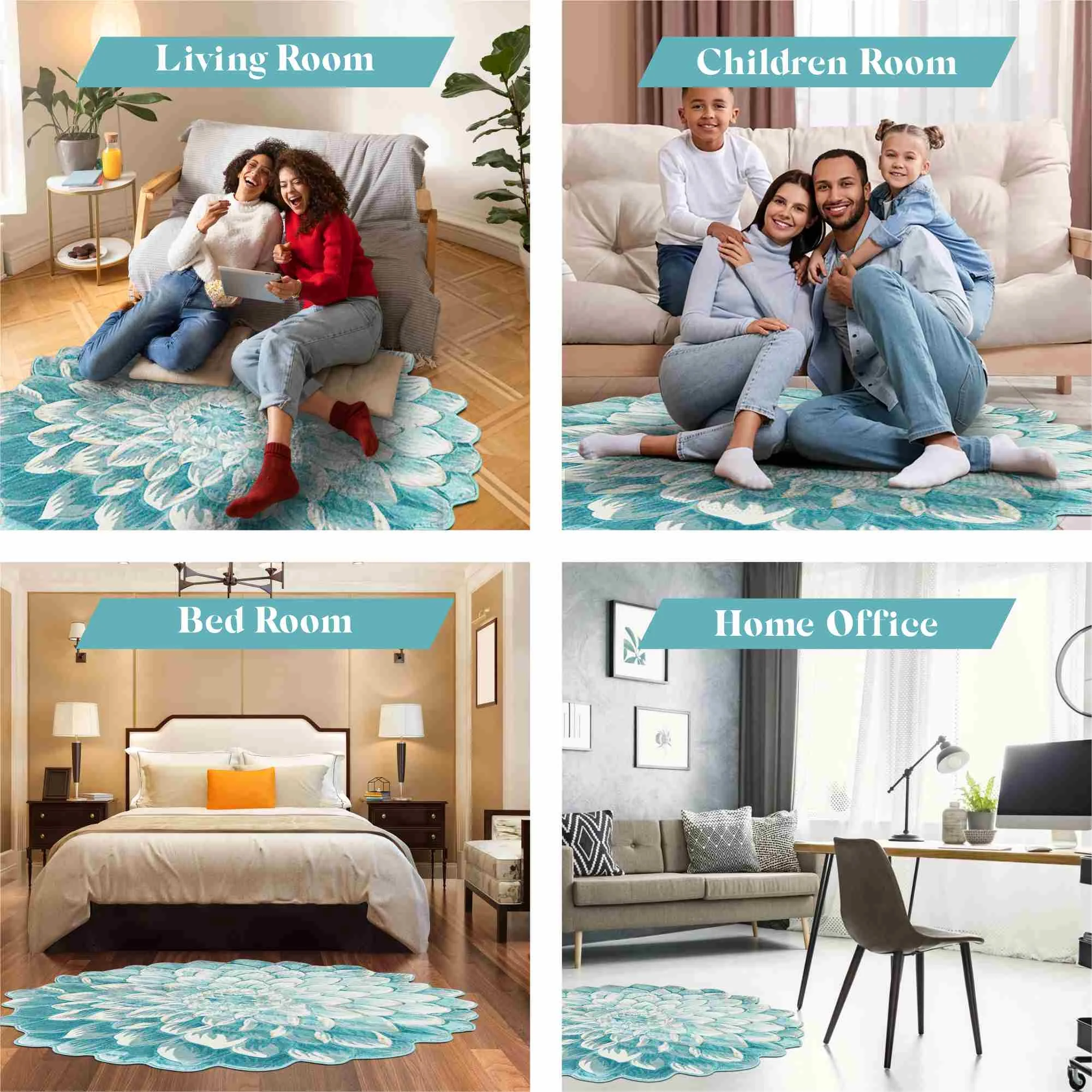 23433 FLOWER 7 FT BLUE DAISY | | 7 Day Furniture | Rugs