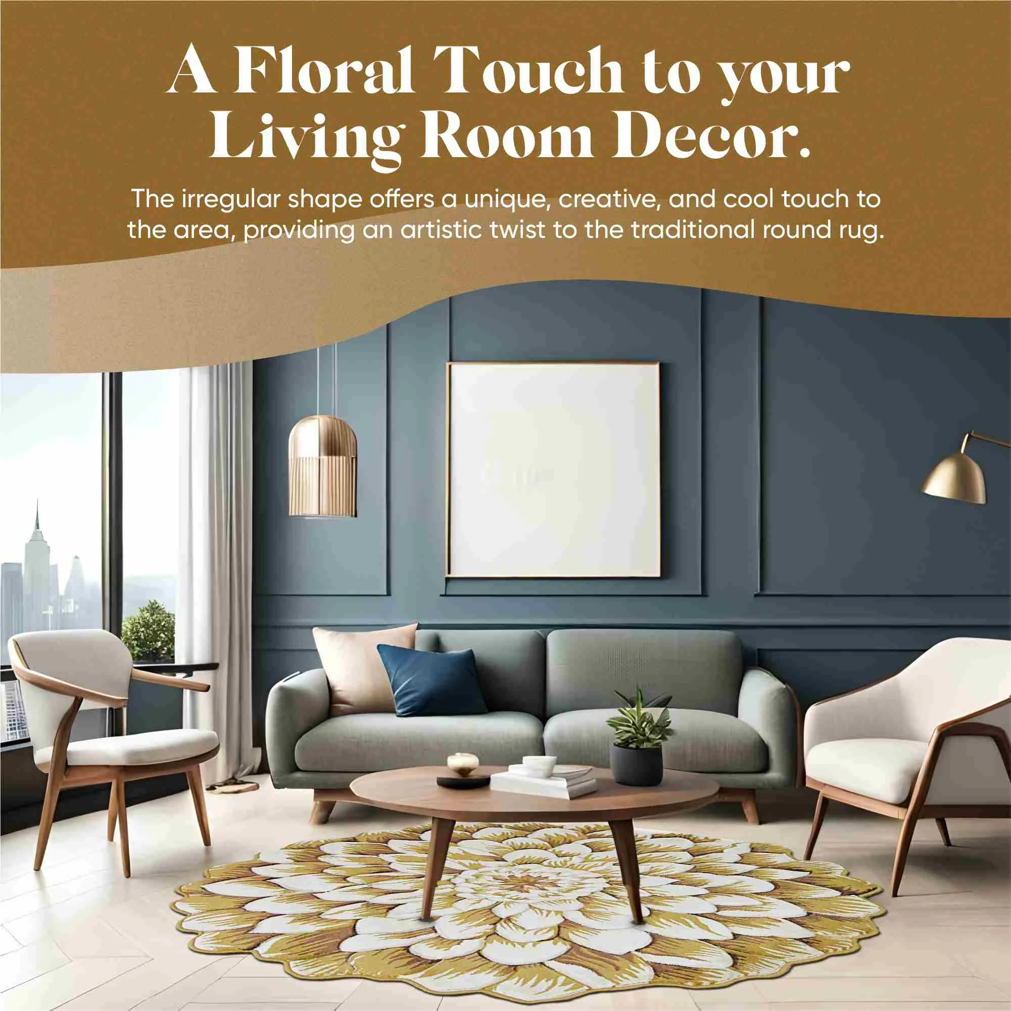 23435 FLOWER 7 FT BEIGE DAISY | | 7 Day Furniture | Rugs