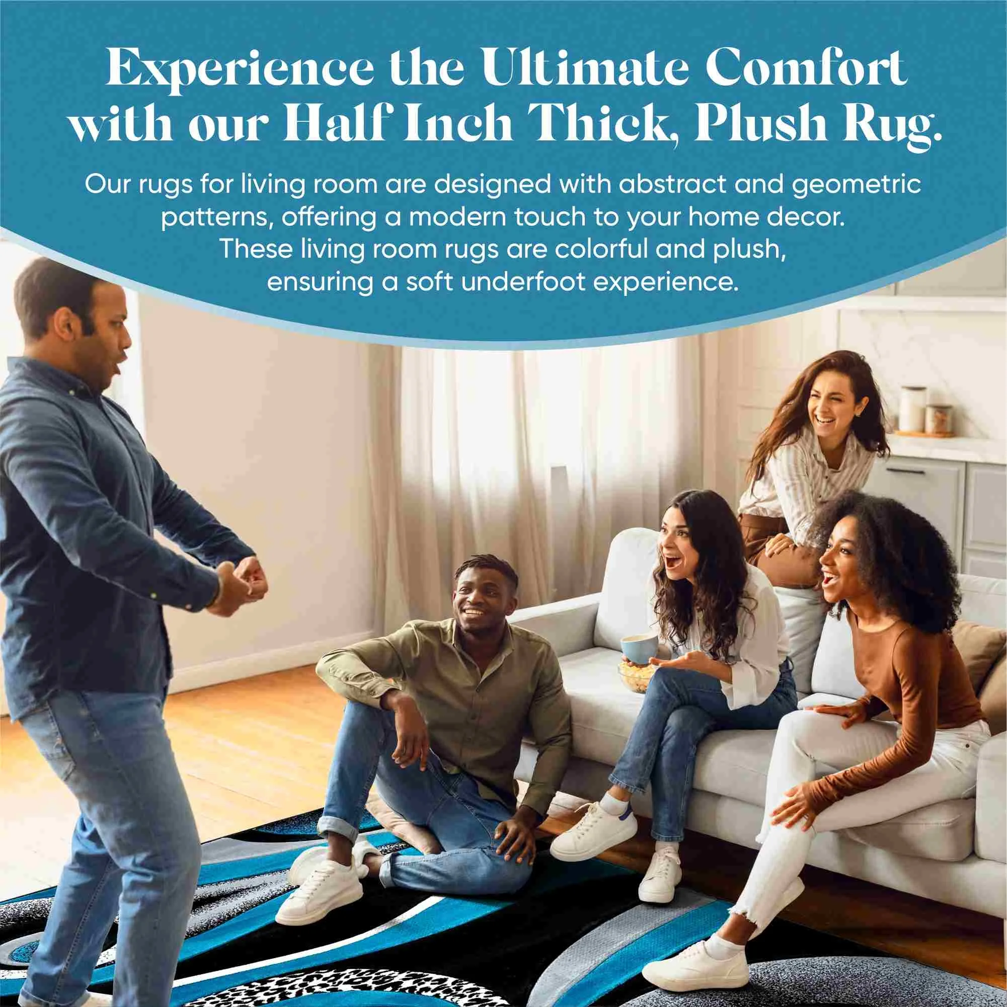 22293 PREMIUM AREA RUG TURQUOISE 4X6 | | 7 Day Furniture | Rugs