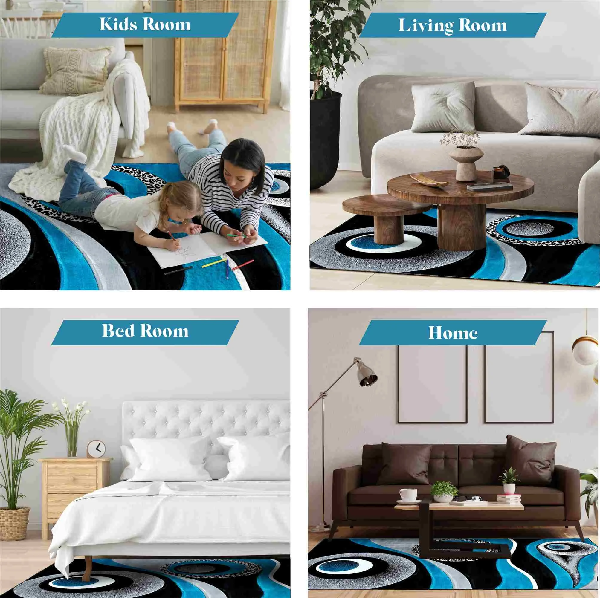 22293 PREMIUM AREA RUG TURQUOISE 4X6 | | 7 Day Furniture | Rugs