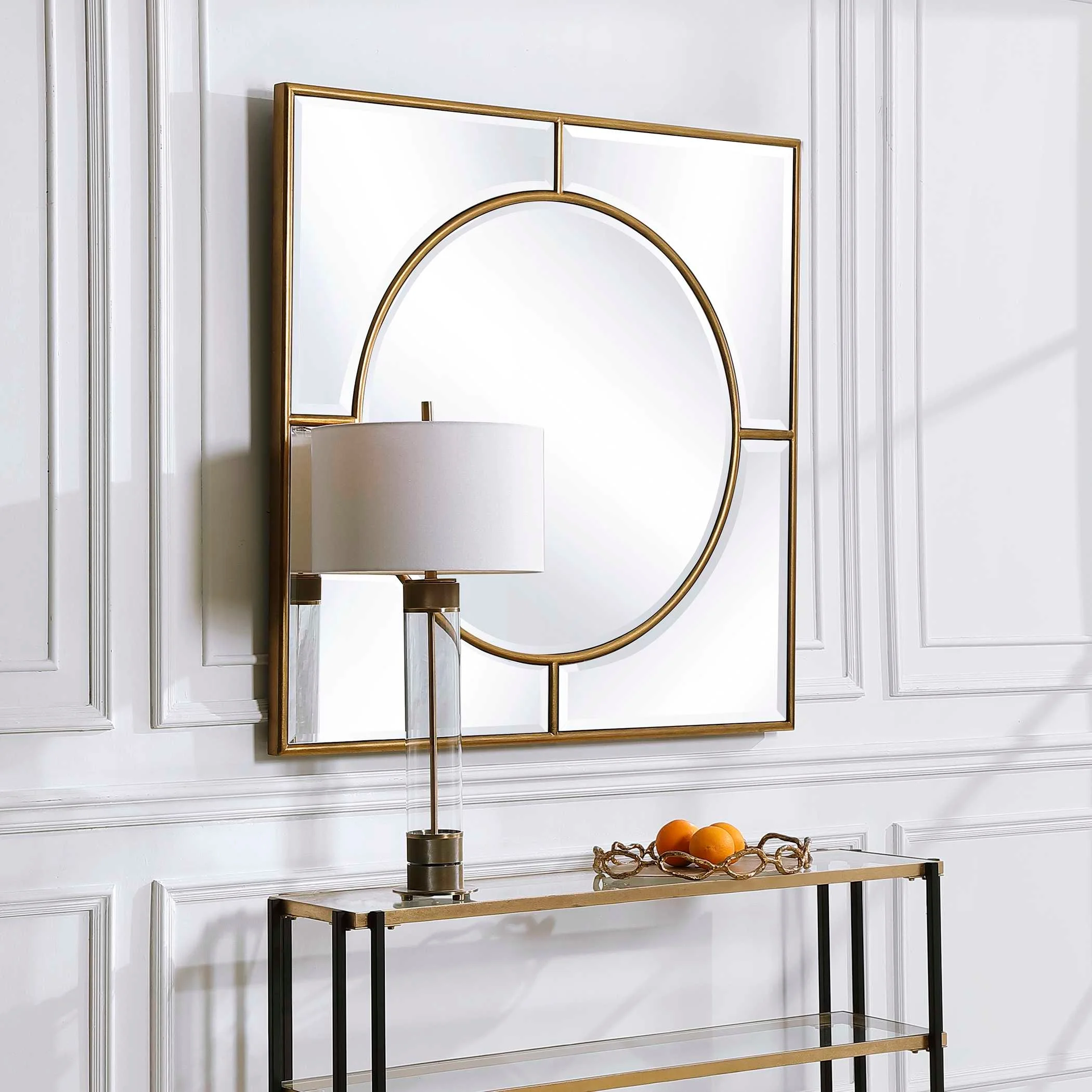 Uttermost Stanford 9673 Stanford Gold Square Mirror | Stuckey Furniture ...