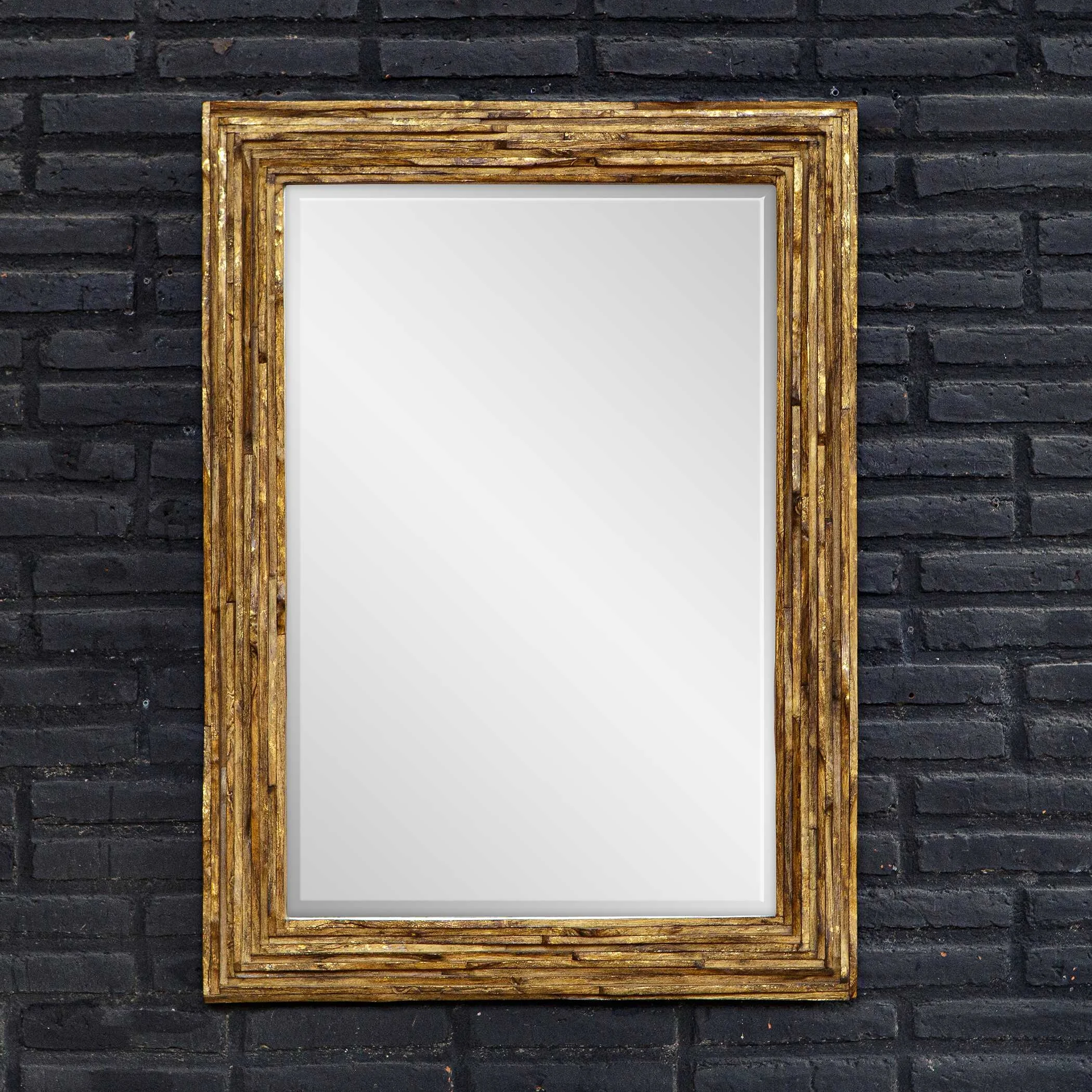 Uttermost Overlap 8213 Overlap Teak Wood Mirror | Stuckey Furniture ...