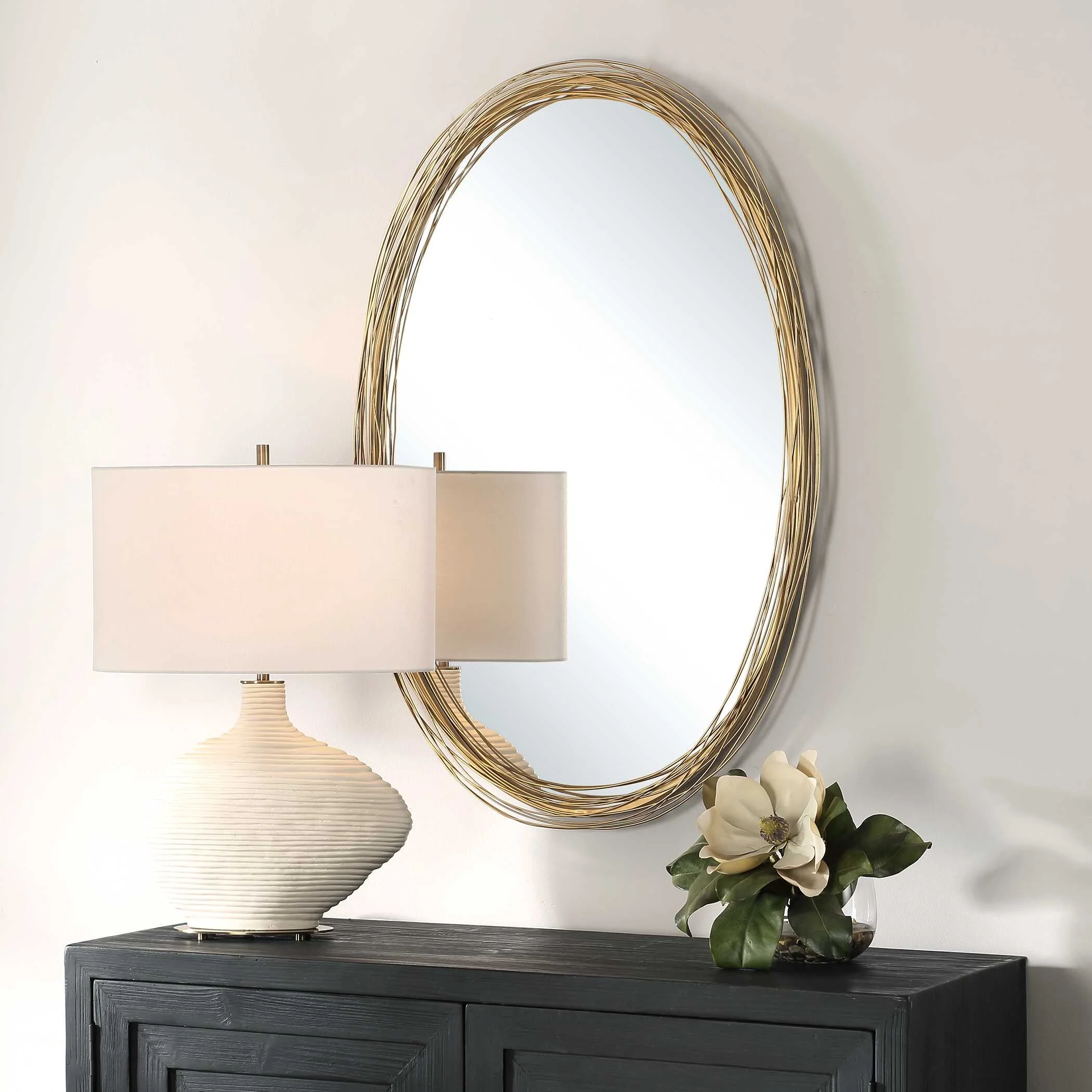 Uttermost Gillian 8226 Gillian Oval Mirror | Stuckey Furniture ...