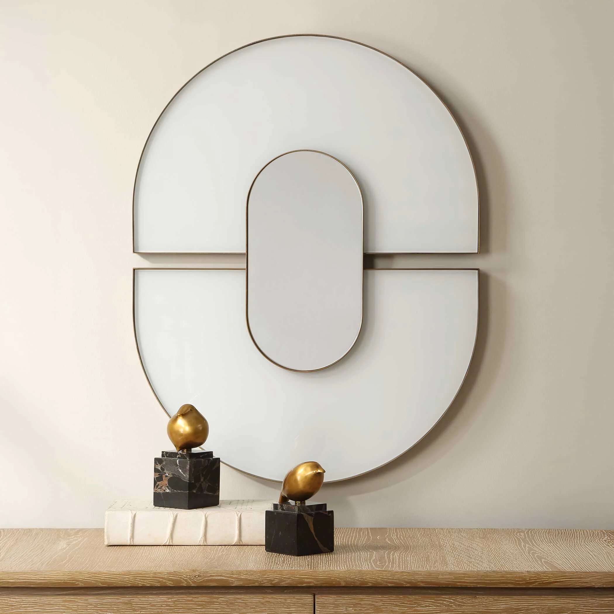 Uttermost Encase 8294 Encase Modern White Oval Mirror | Stuckey ...