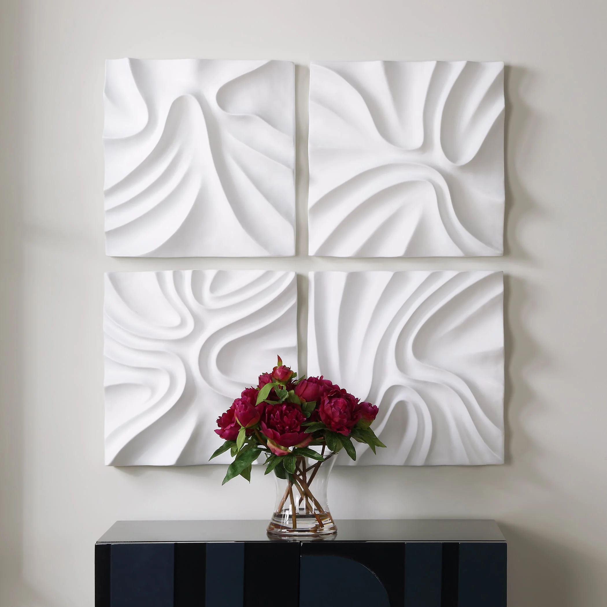Uttermost Snowdrift 4368 Snowdrift Sculpted White Wall Decor Set/4 ...