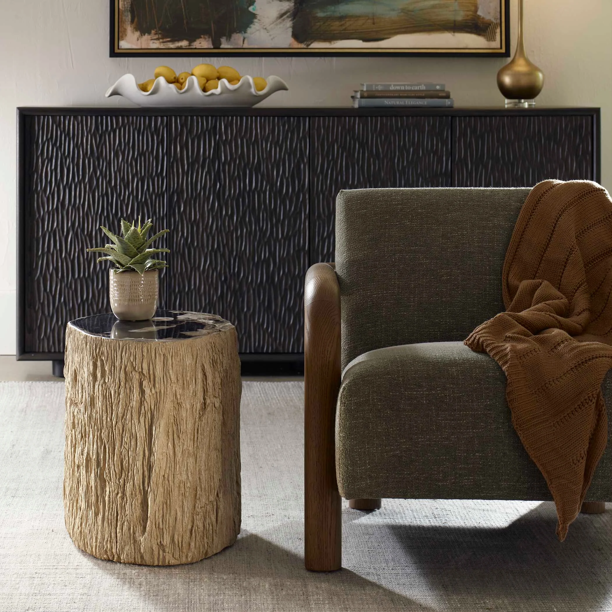 Uttermost Arco 50321 Arco Petrified Wood Top Accent Table | Stuckey ...