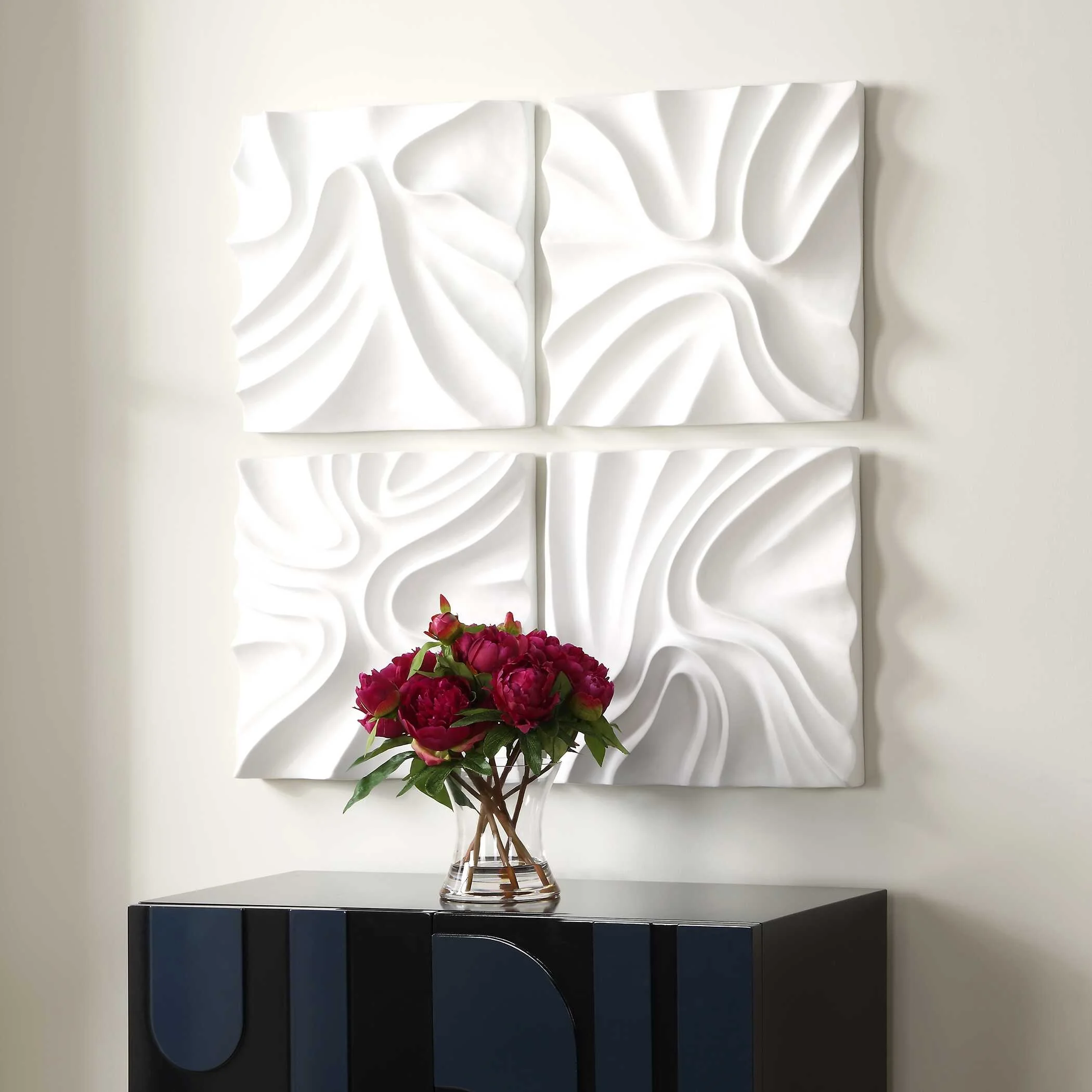Ultimate Accents Snowdrift 4368 Snowdrift Sculpted White Wall Decor Set ...
