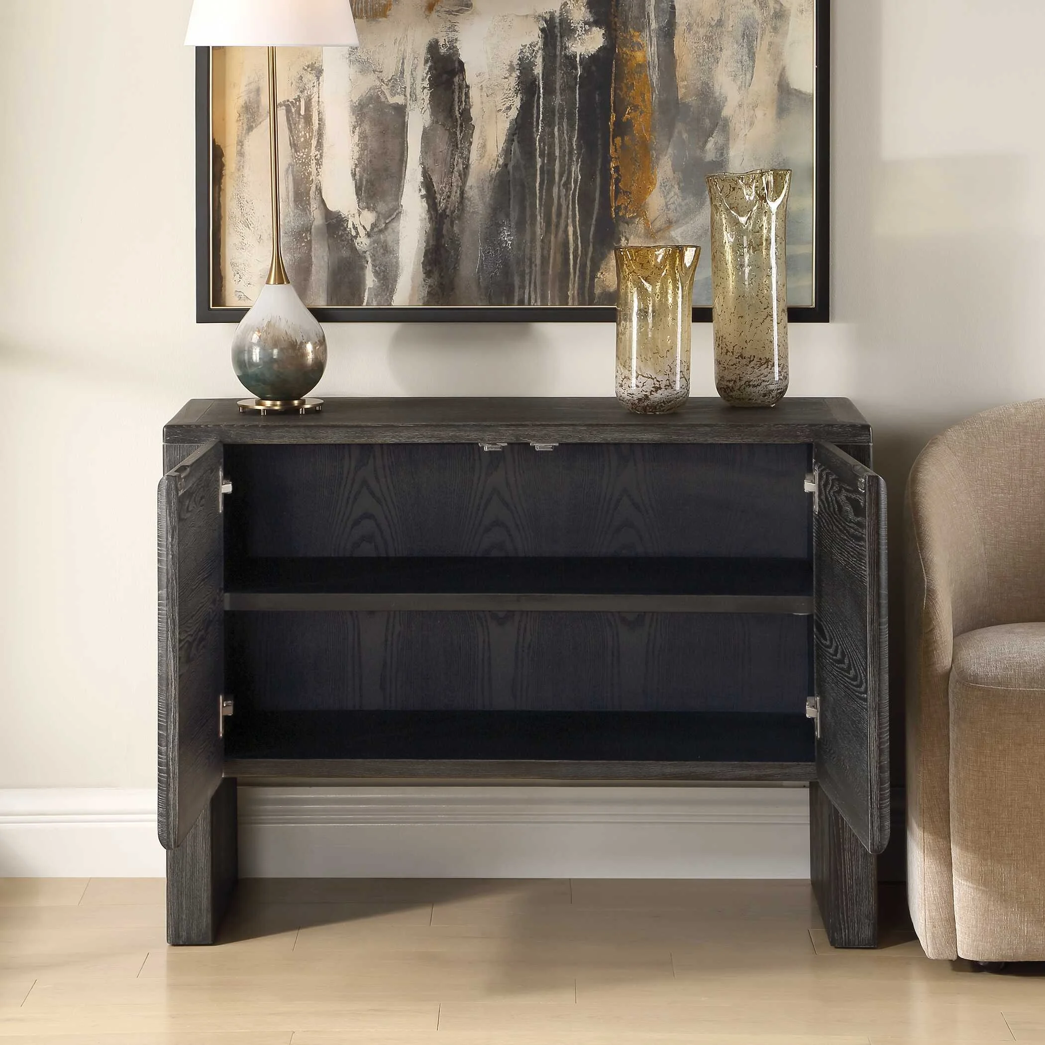 Uttermost Bierk 50355 Bierk Dark Stain 2 Door Cabinet | Stuckey ...