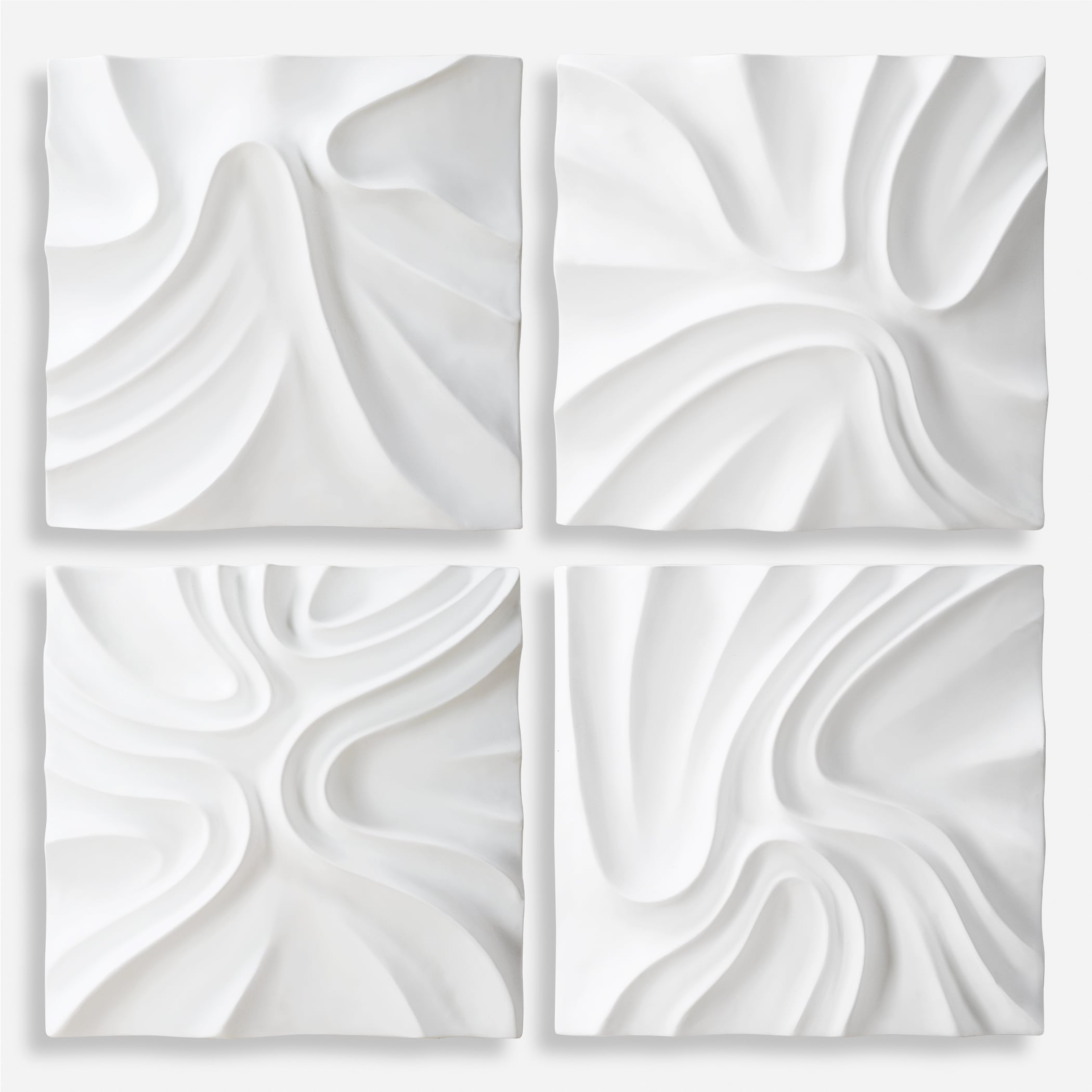 Ultimate Accents Snowdrift 4368 Snowdrift Sculpted White Wall Decor Set ...