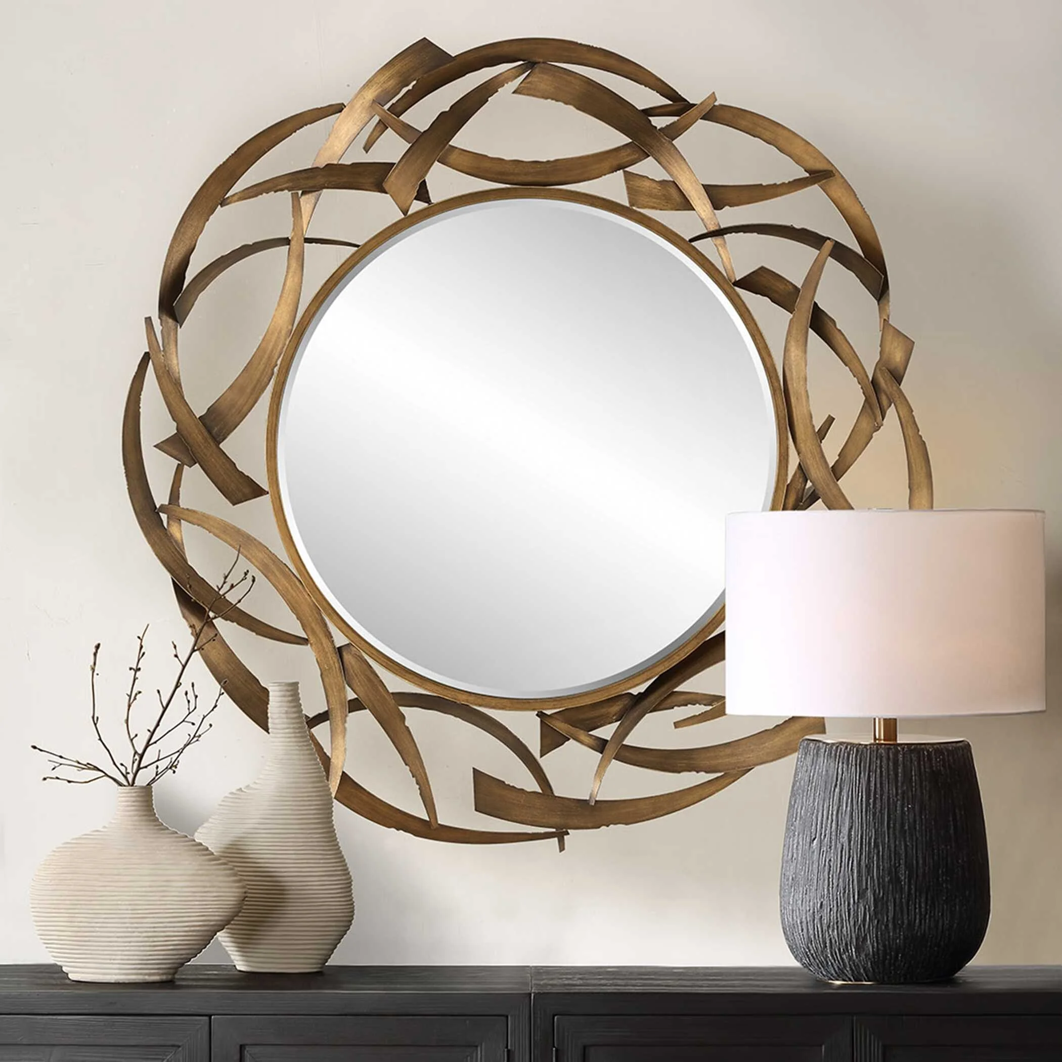 Uttermost Cutting Edge 8181 Cutting Edge Bronze Round Mirror ...