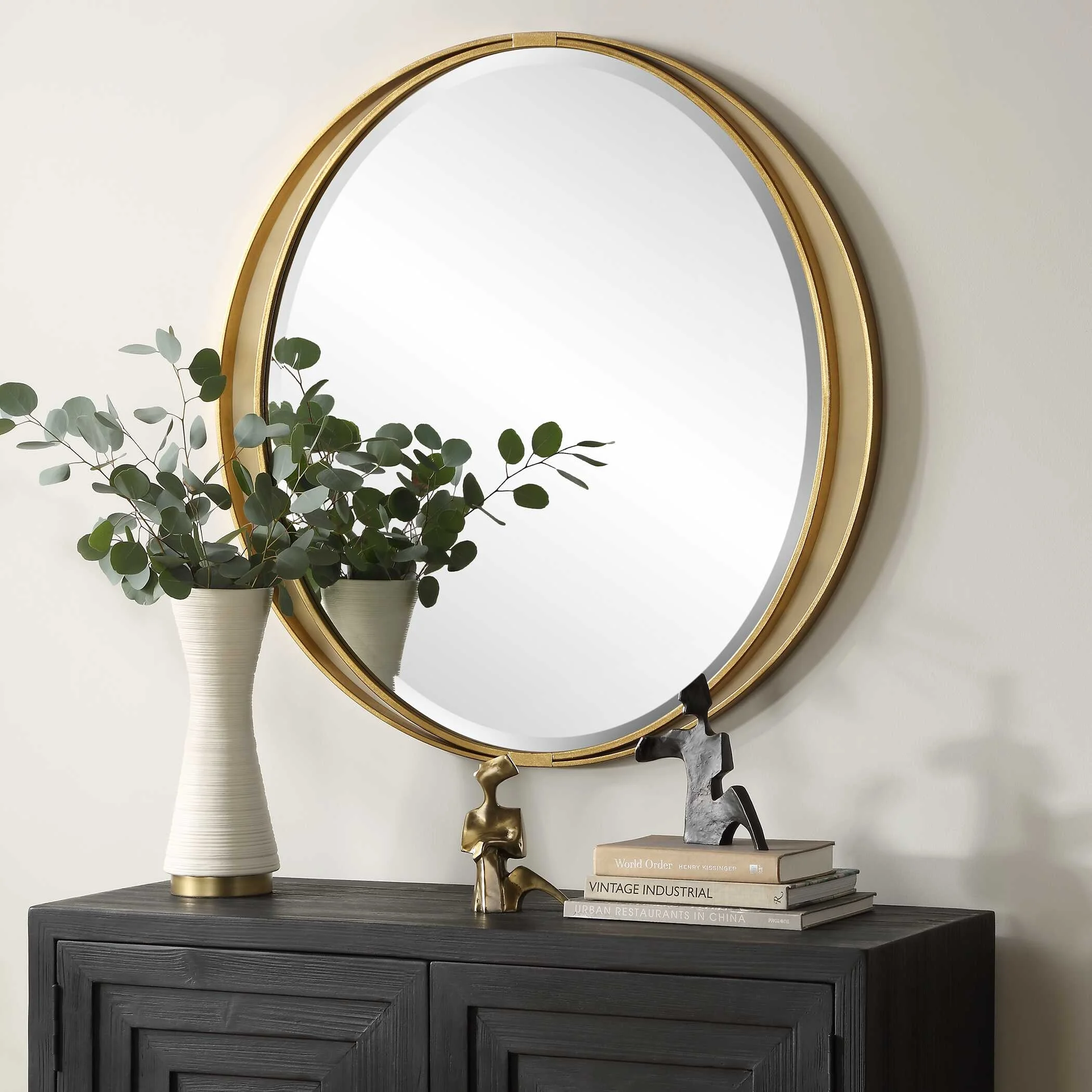 Uttermost Rhodes 9991 Rhodes Gold Round Mirror | Stuckey Furniture ...