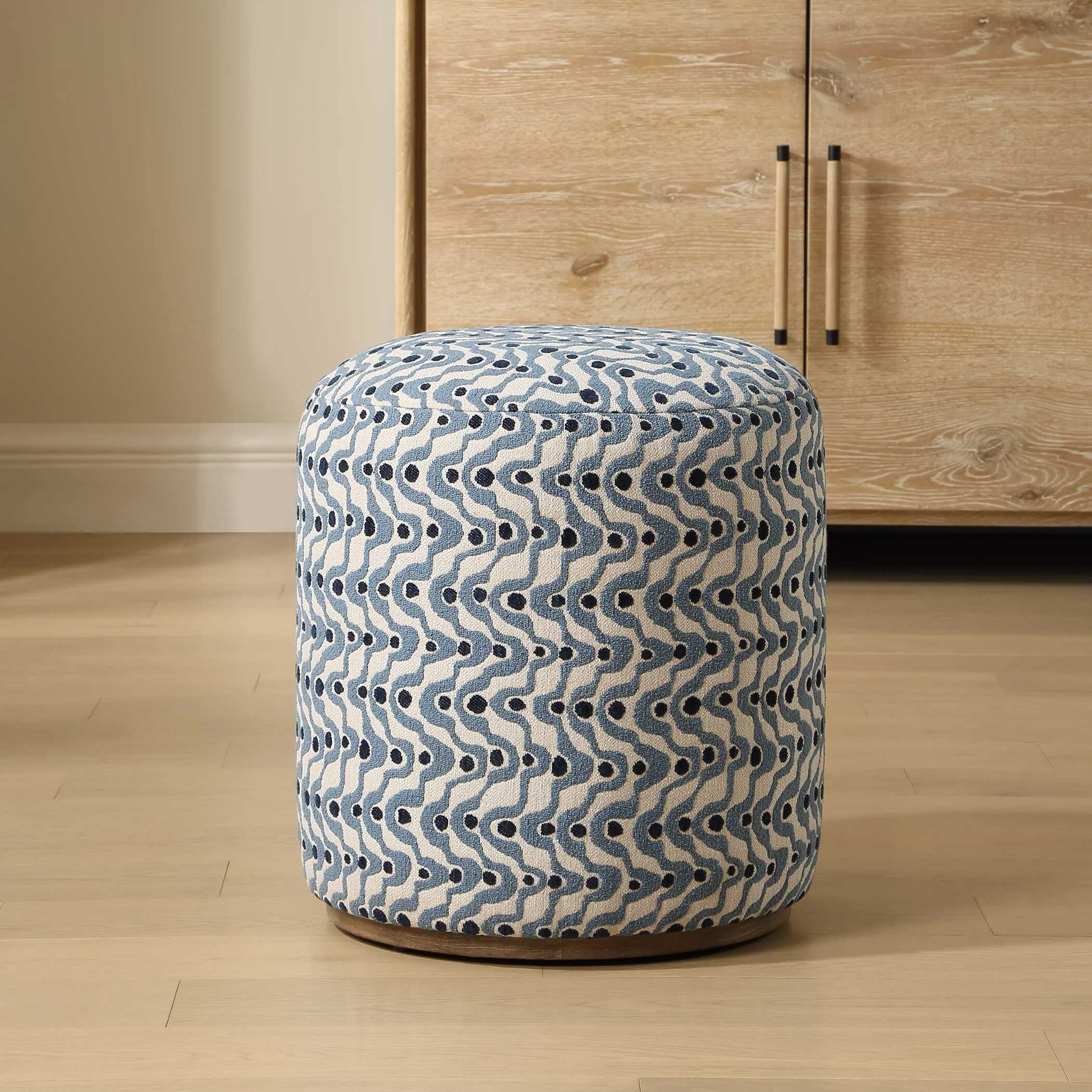 Uttermost Cas 53063 Cas Blue Fabric Ottoman | Birmingham Wholesale ...