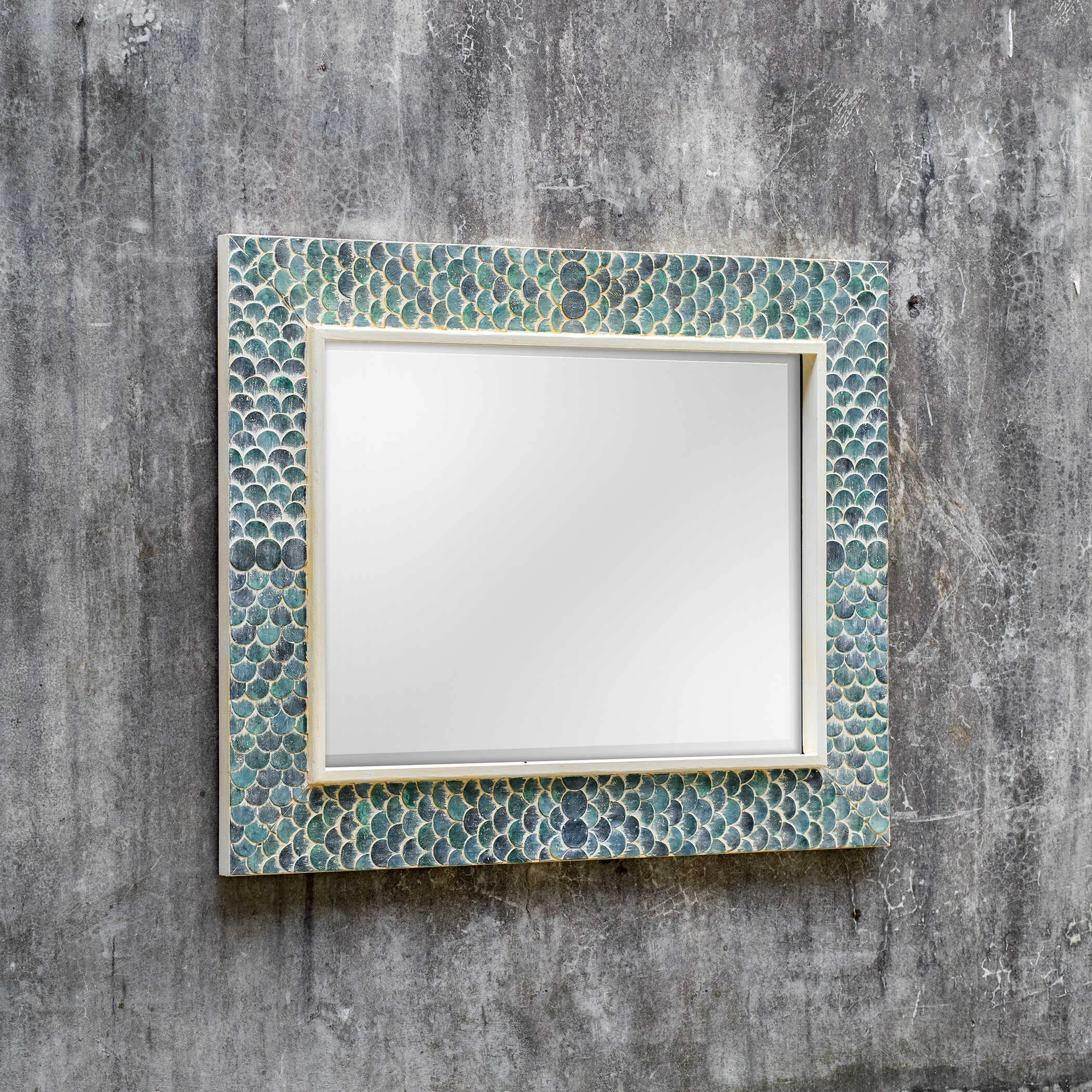 Uttermost Makaria 8157 Makaria Coastal Blue Mirror | Broadway Furniture ...