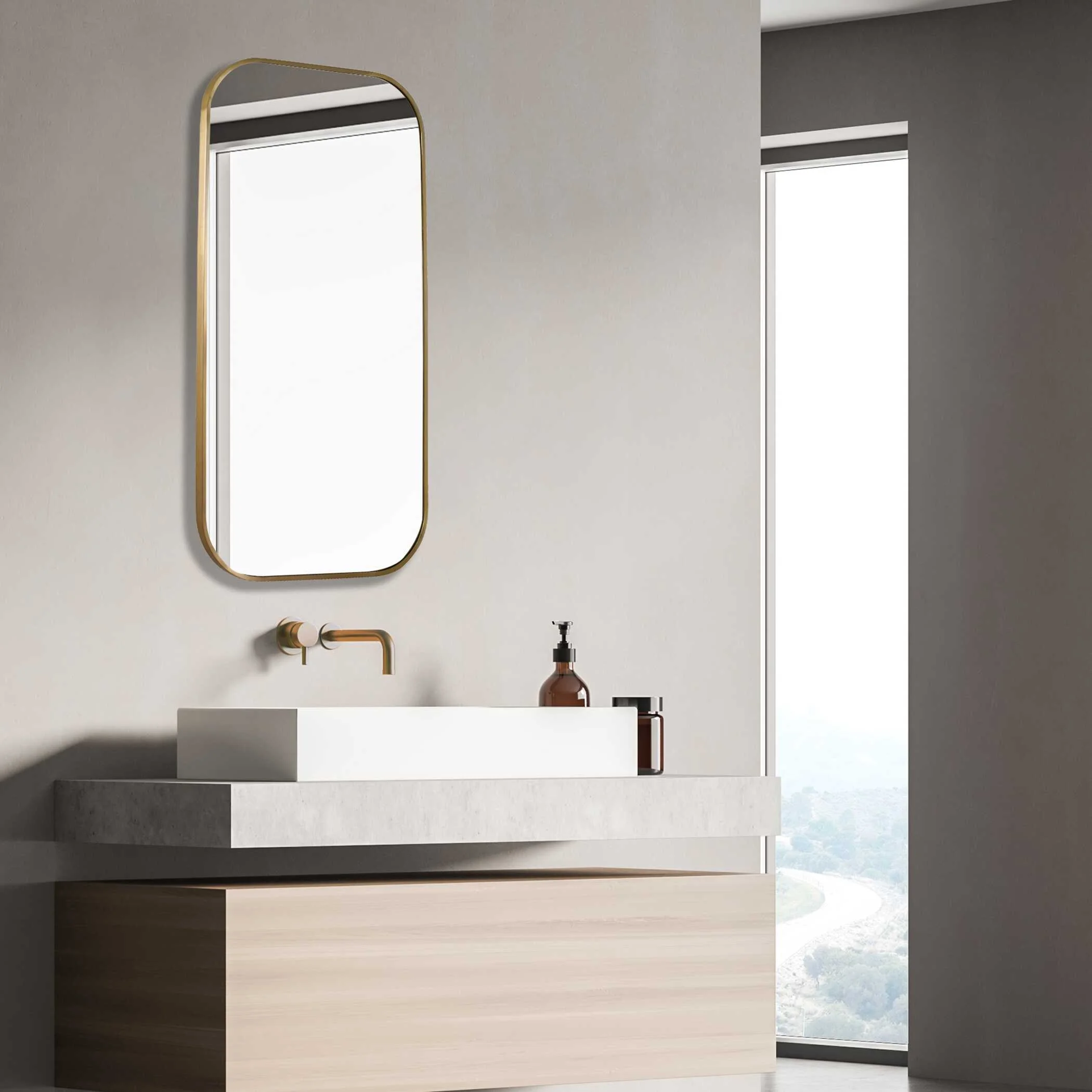 Uttermost Taft 9718 Taft Plated Brass Mirror | Mueller Furniture ...