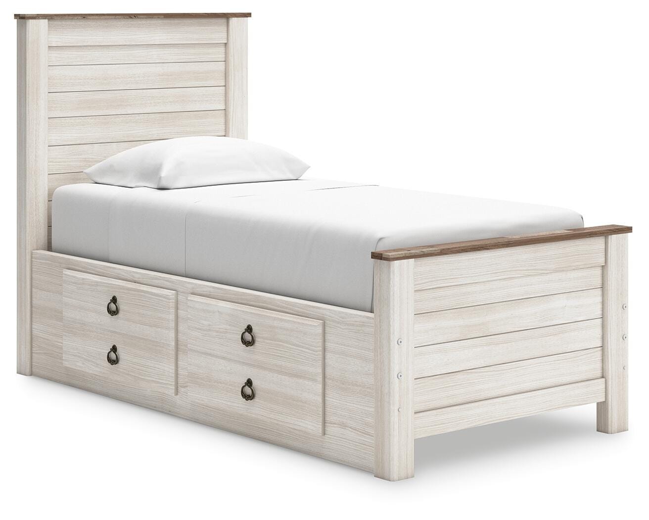 Signature Weasley B267B21 Twin Panel Bed With 2 Storage Drawers ...