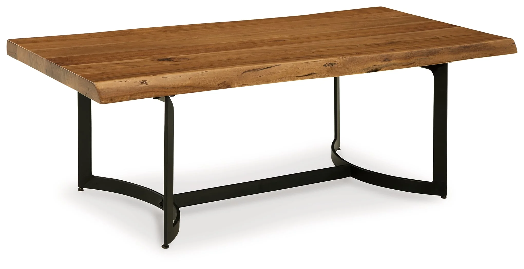 Fortmaine T872-1 Rectangular Coffee Table with Live Edge Look ...
