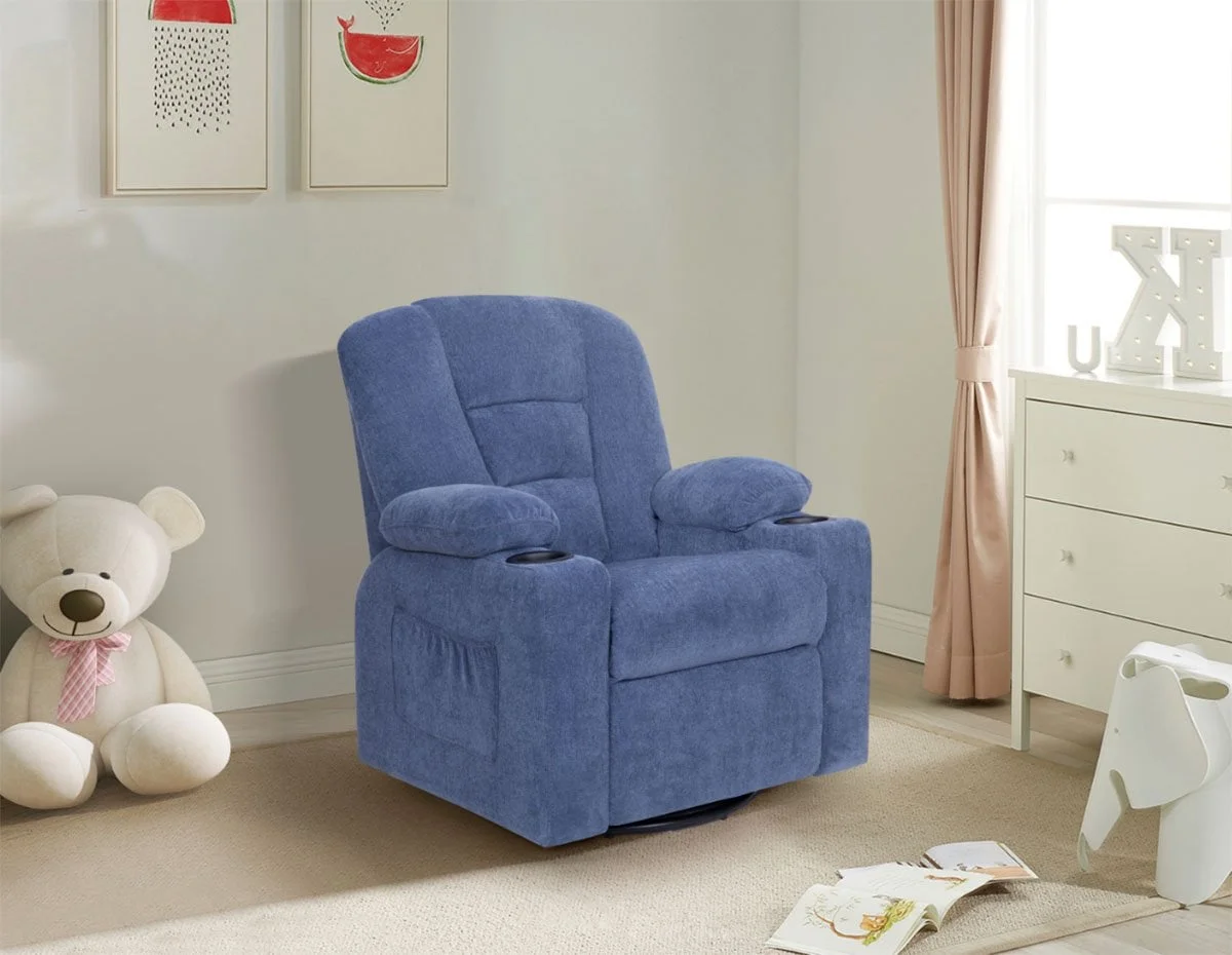 Barcalounger Amelia Casual Kid's Swivel Push Back Recliner with Cup ...