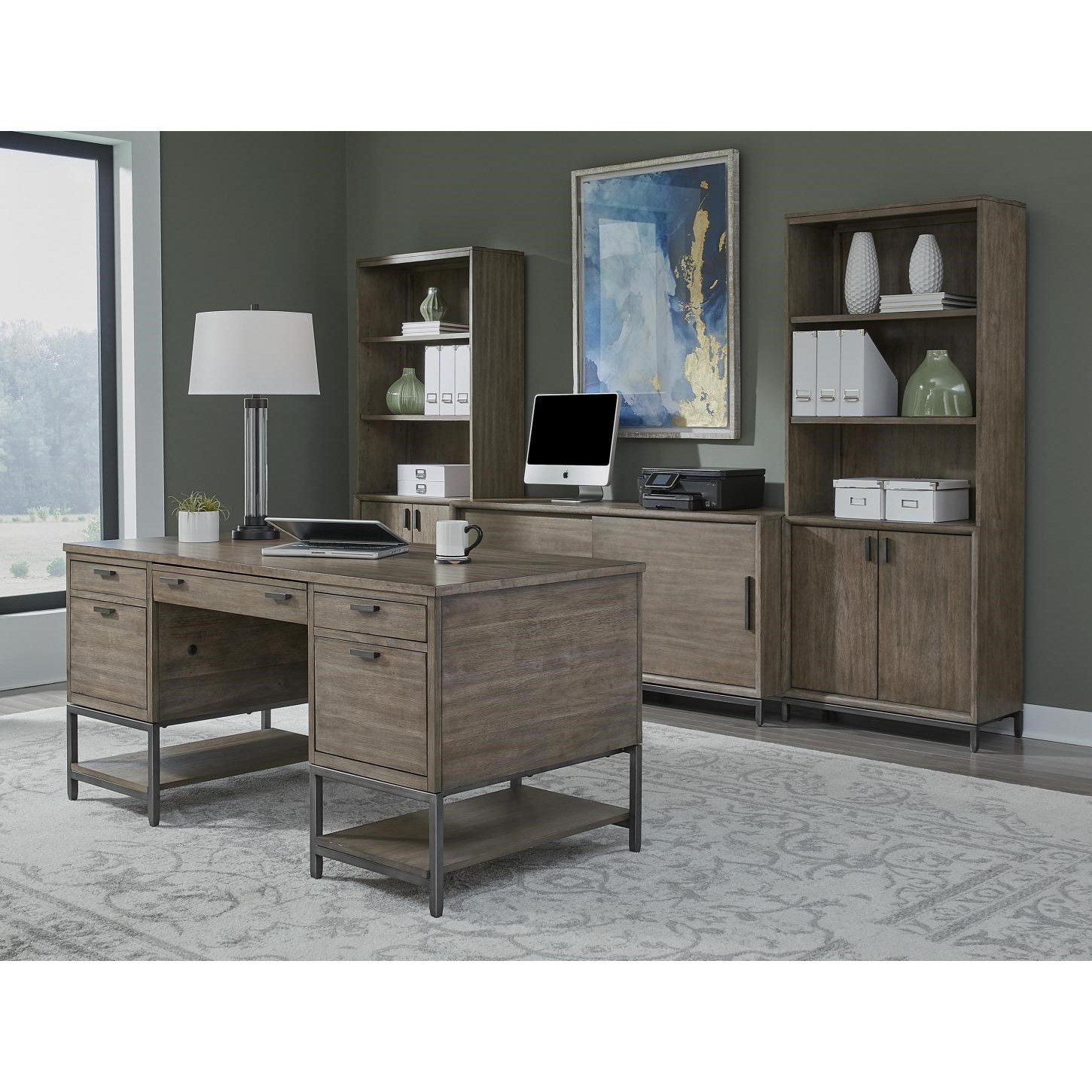 Aspenhome Trellis 787143824 Transitional Desk with Charging Ports ...