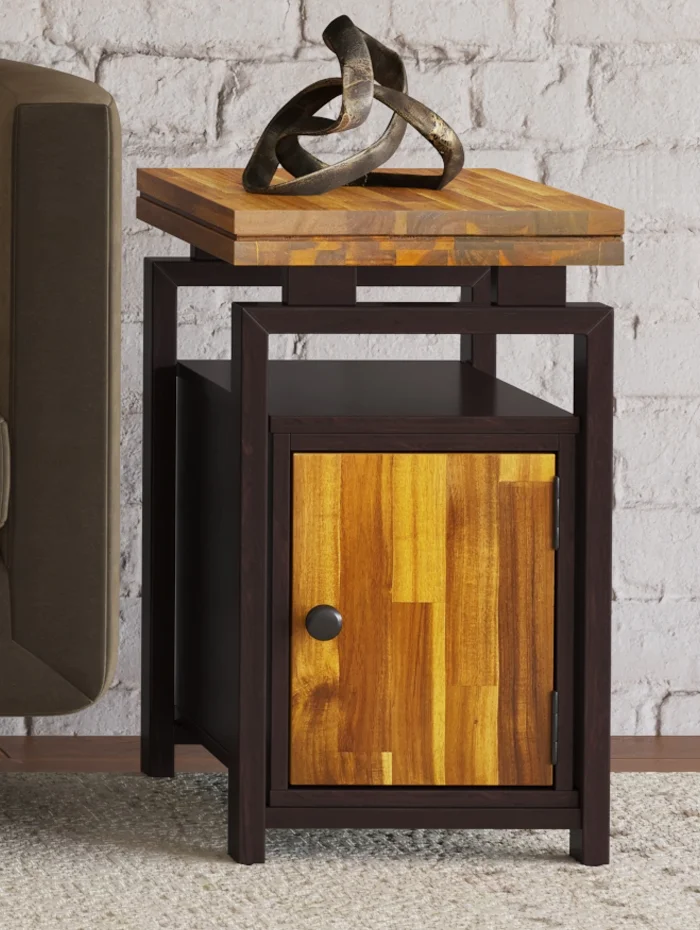 Null Furniture Timberline 6024-22 Modern Rustic Chairside Cabinet w/Two ...