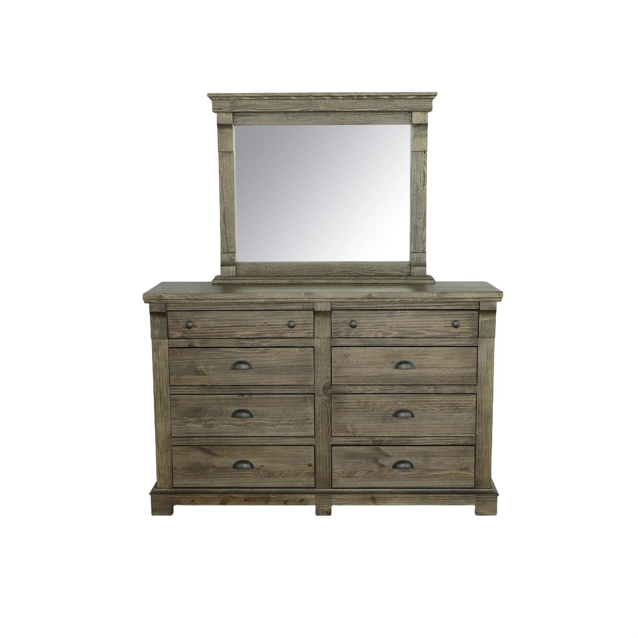 Progressive Furniture Baldwin B672-23/50 Rustic Dresser & Mirror Set ...