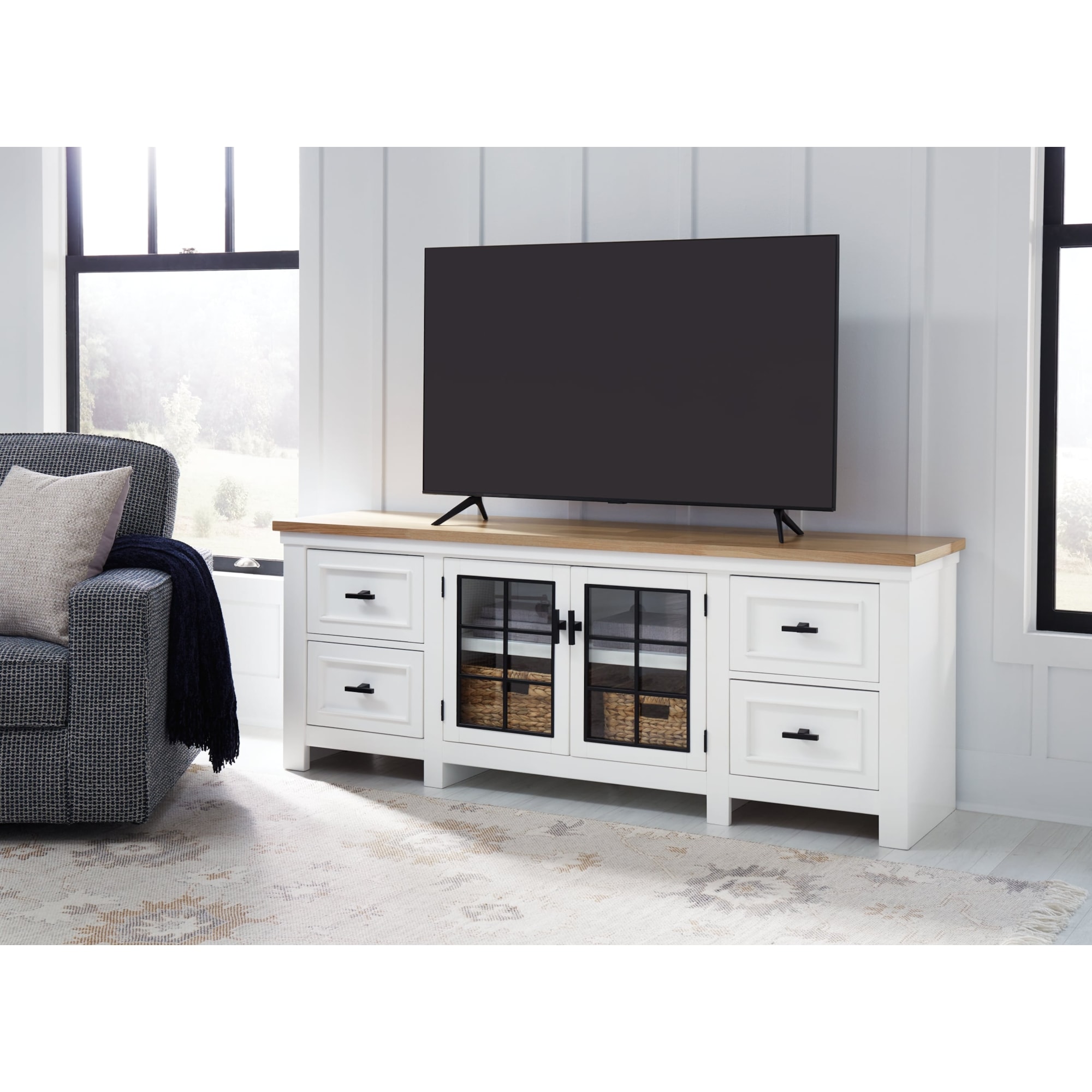 Ashley Signature Design Ashbryn W844-68 Farmhouse 74" TV Stand | Rooms ...