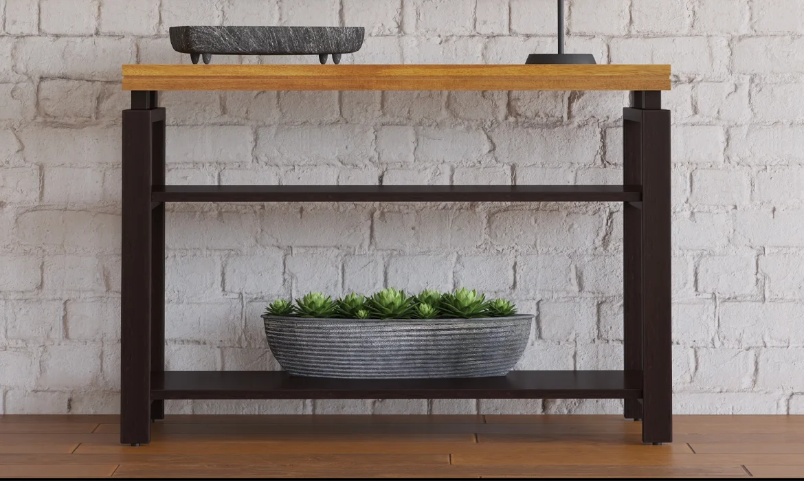 Null Furniture Timberline 6024-09 Modern Rustic Console Table w/Two ...