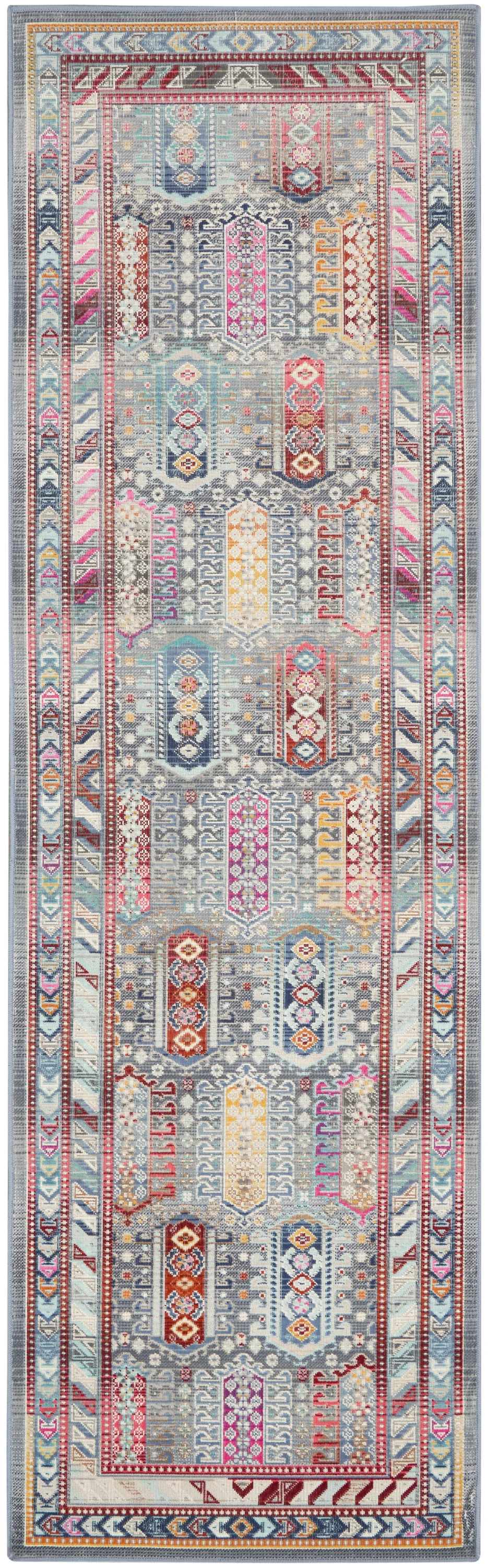 Nourison Vintage Kashan VKA06-GYMTC-2'x6' 2' x 6' Grey/Multi Runner Rug ...
