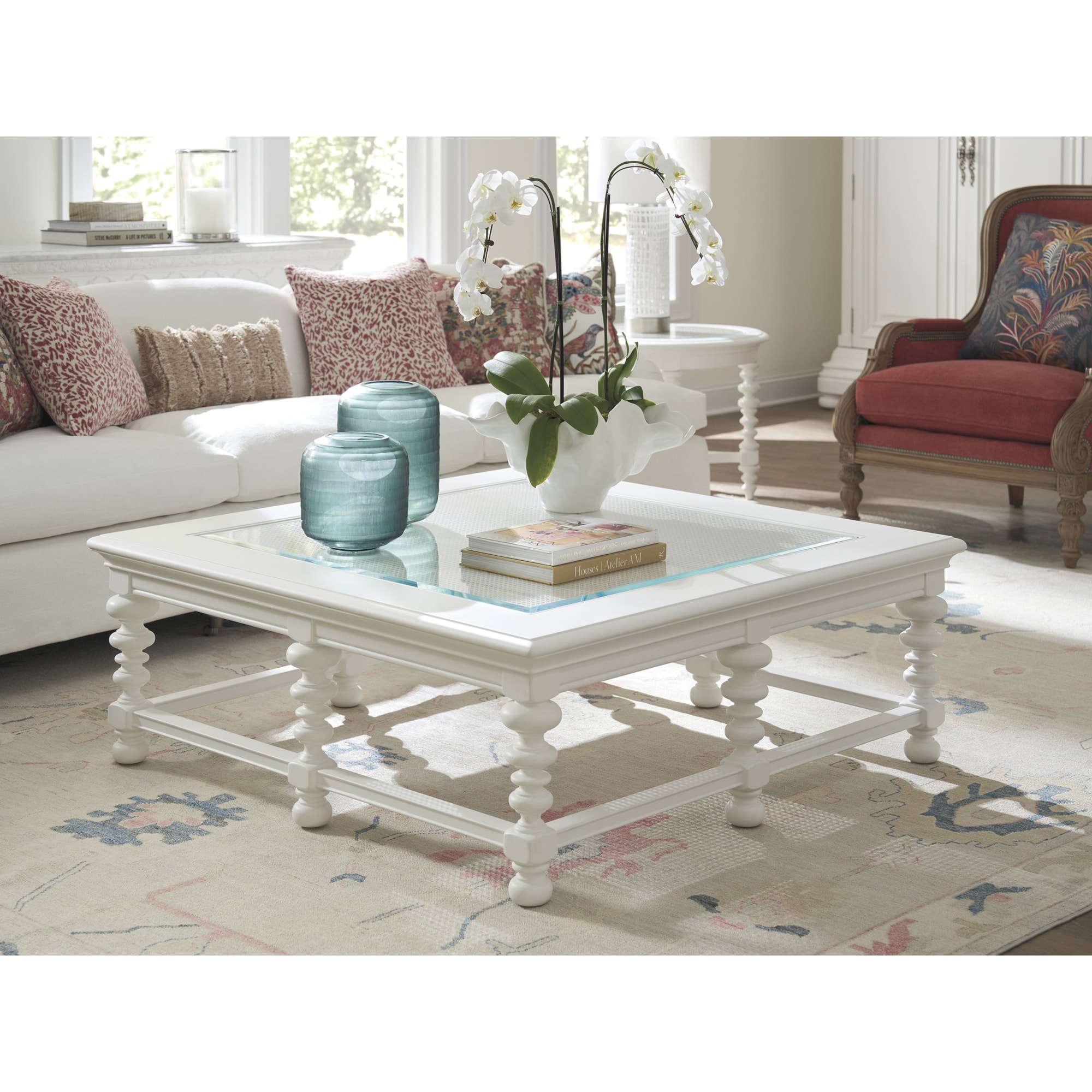 Barclay Butera Villa Blanca 600670598 Cyprus Square Cocktail Table with ...