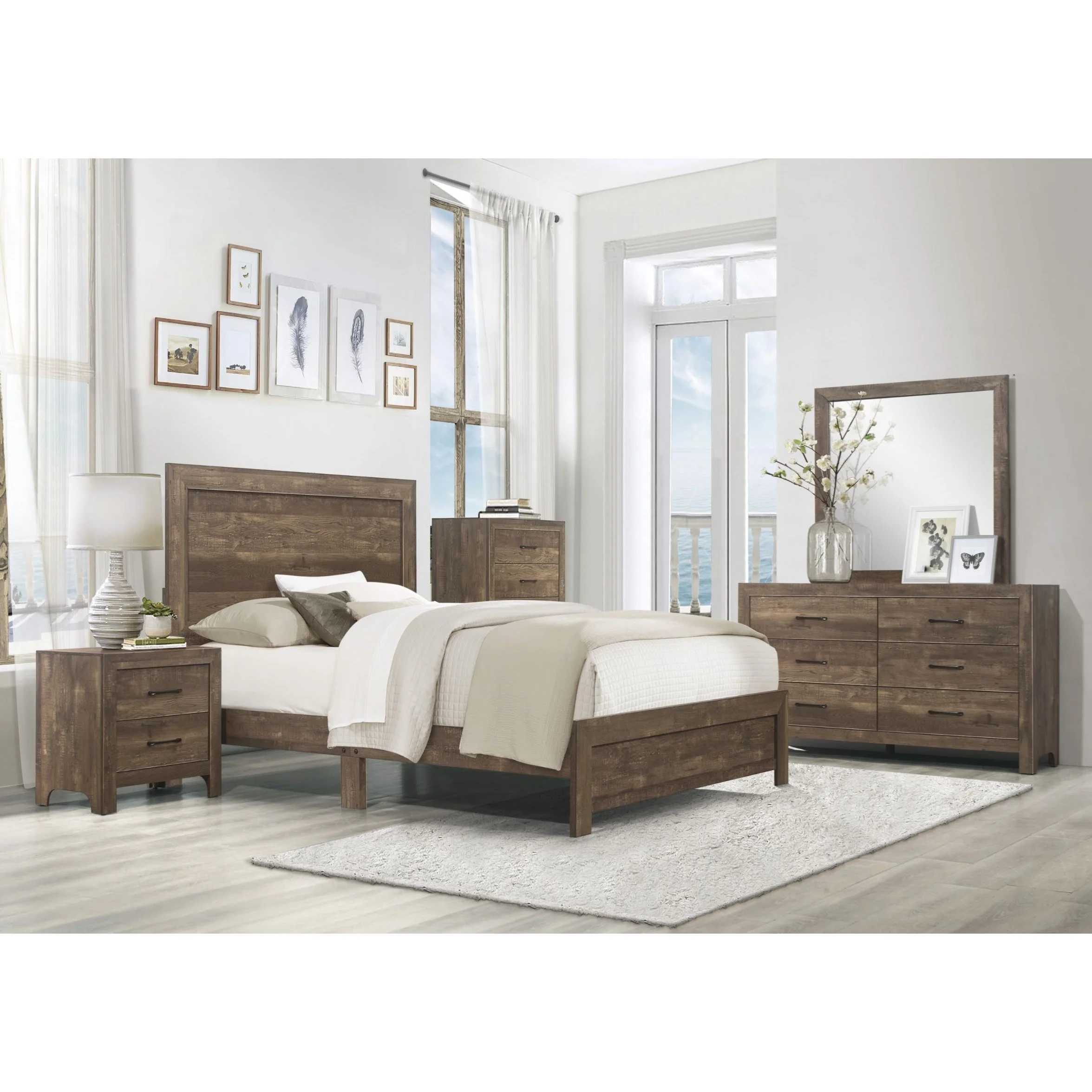 Corbin 1534-4x1+1534-6x1+1534-5x1+1534-1x1 6-Piece Queen Bedroom Set ...