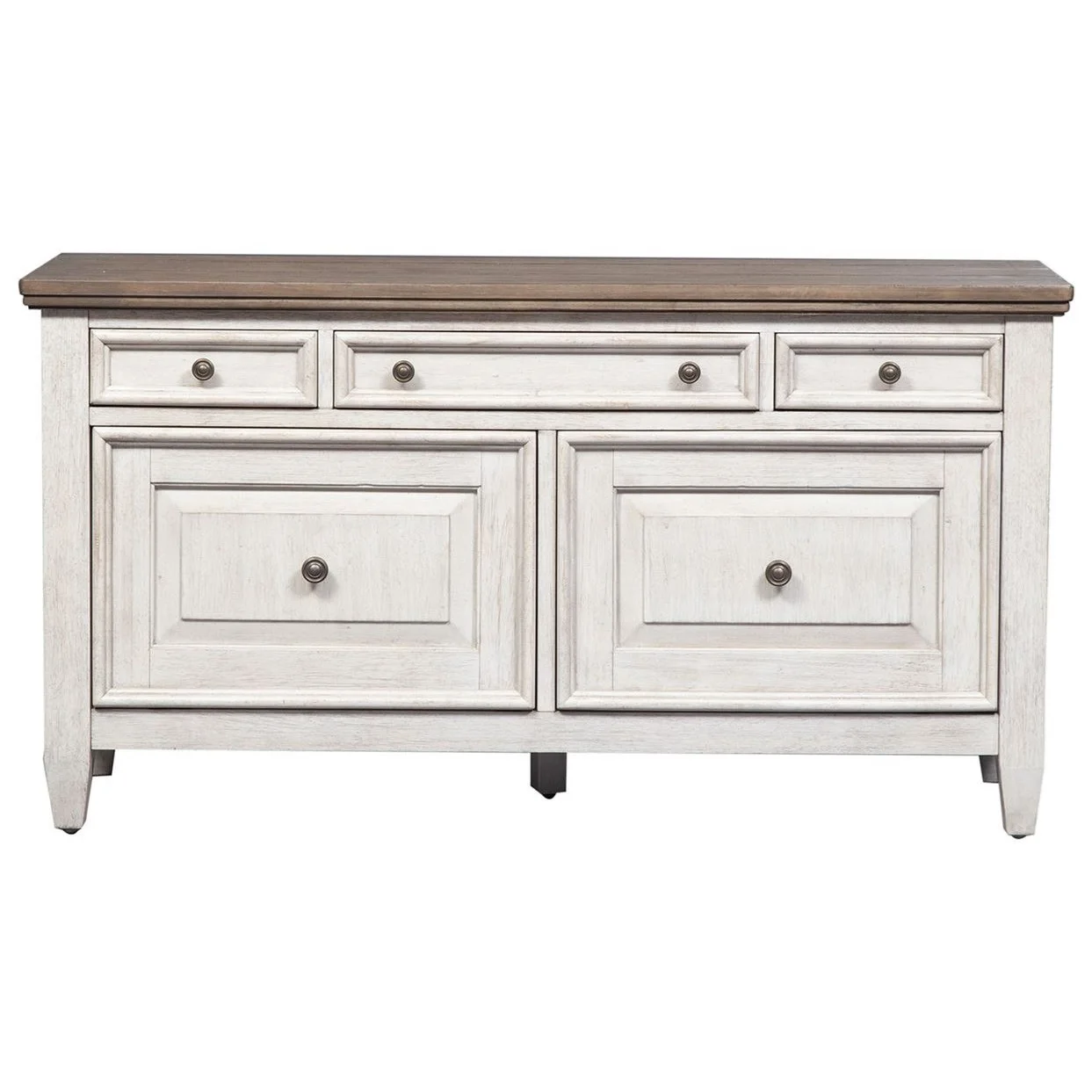 Liberty Furniture Heartland 824-HO120 Farmhouse 5-Drawer Credenza with ...