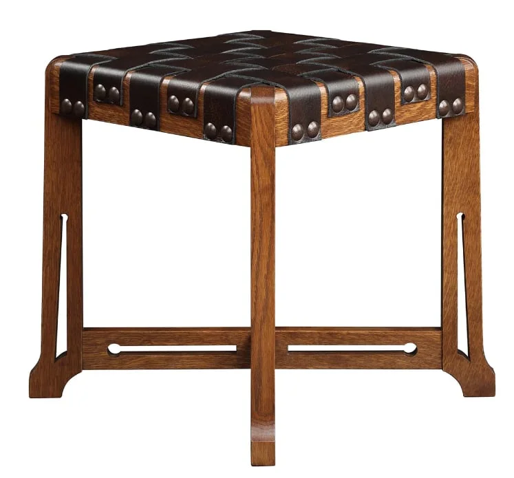 Stickley Little Treasures 001232549 Industrial Leather Strap Stool ...
