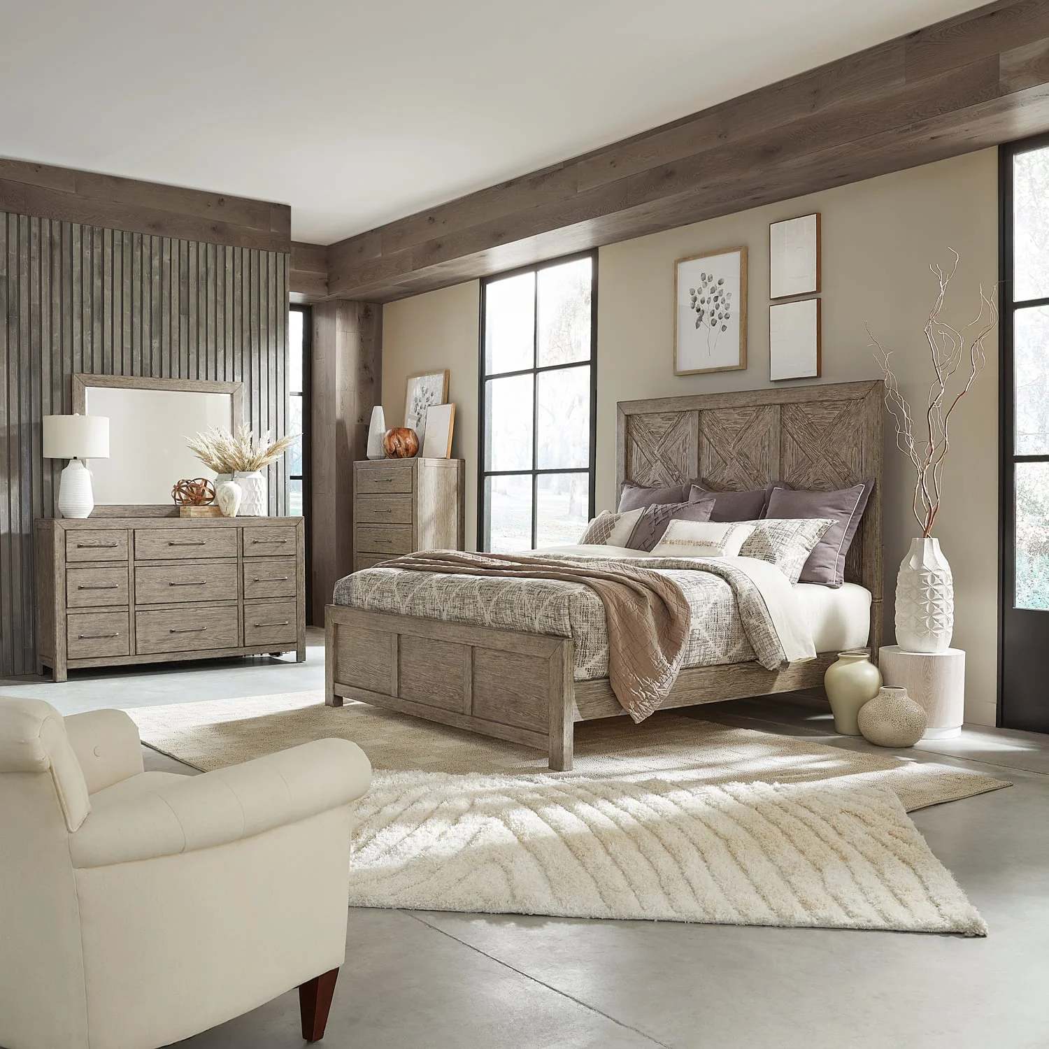 Liberty Furniture Skyview Lodge 906-BR-QPBDMC Rustic 4-Piece Queen ...